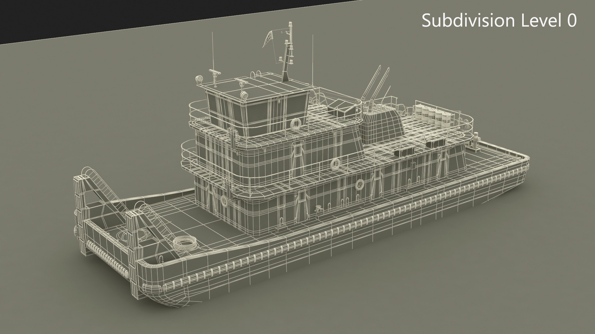 3D Tug Boat On Water Model - TurboSquid 2366383