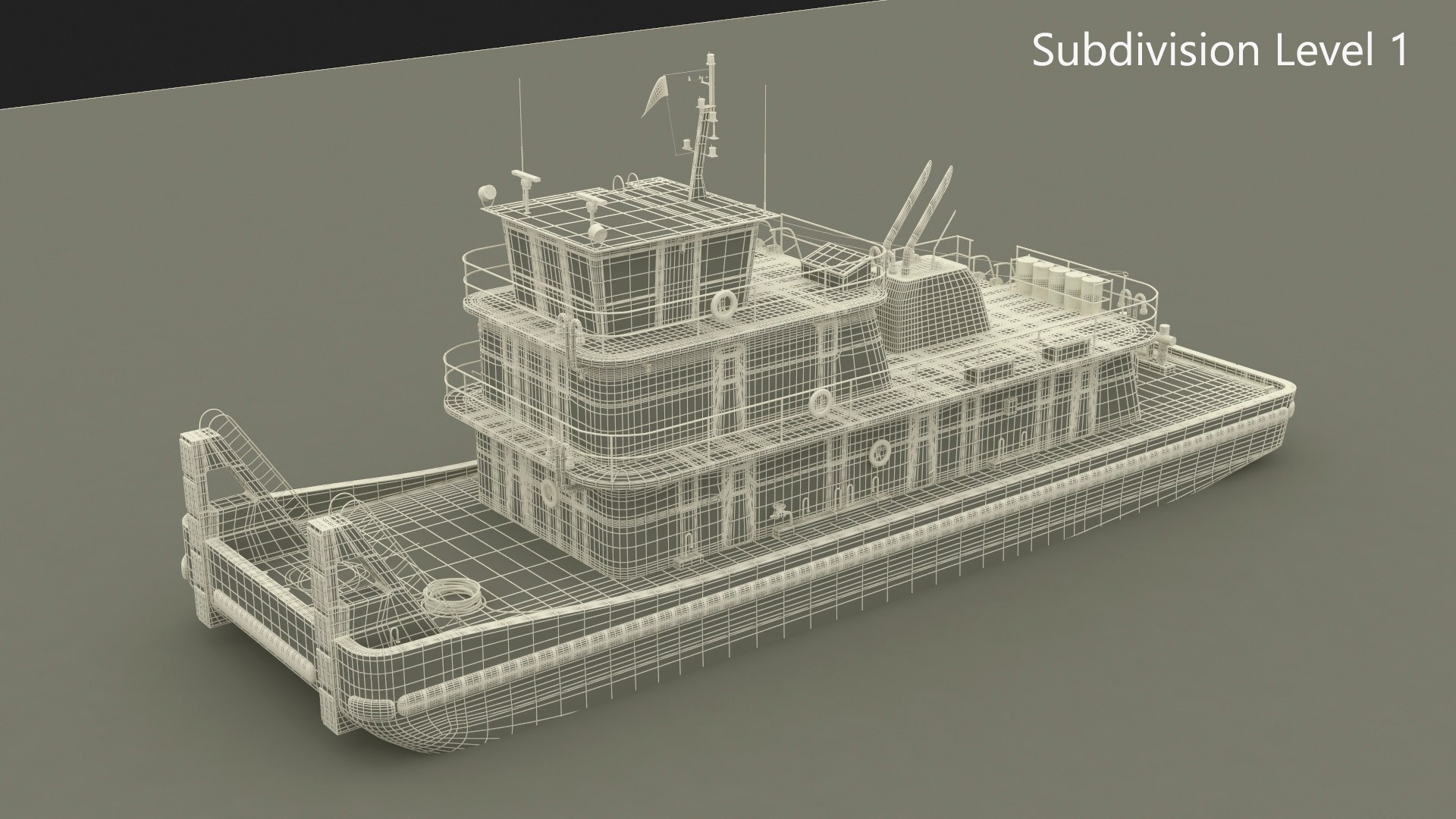 3D Tug Boat On Water Model - TurboSquid 2366383