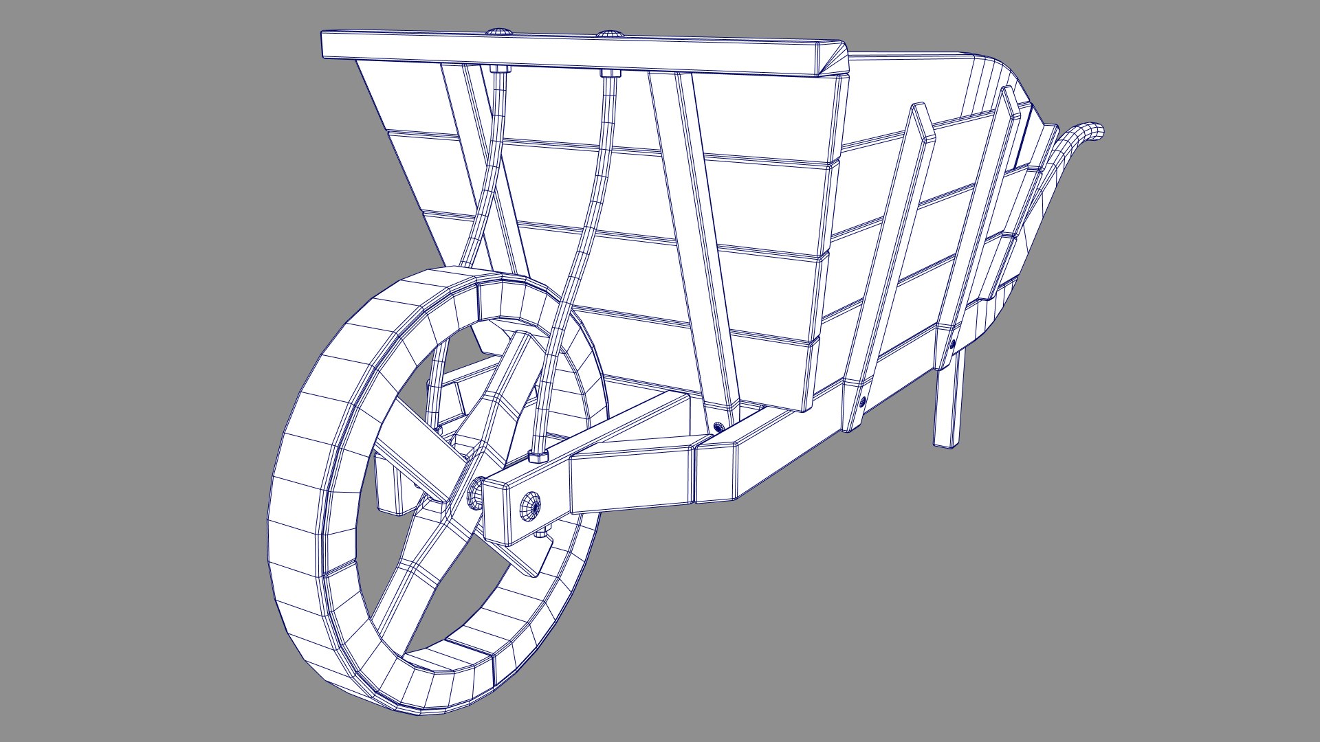 Obj Wood Wheelbarrow