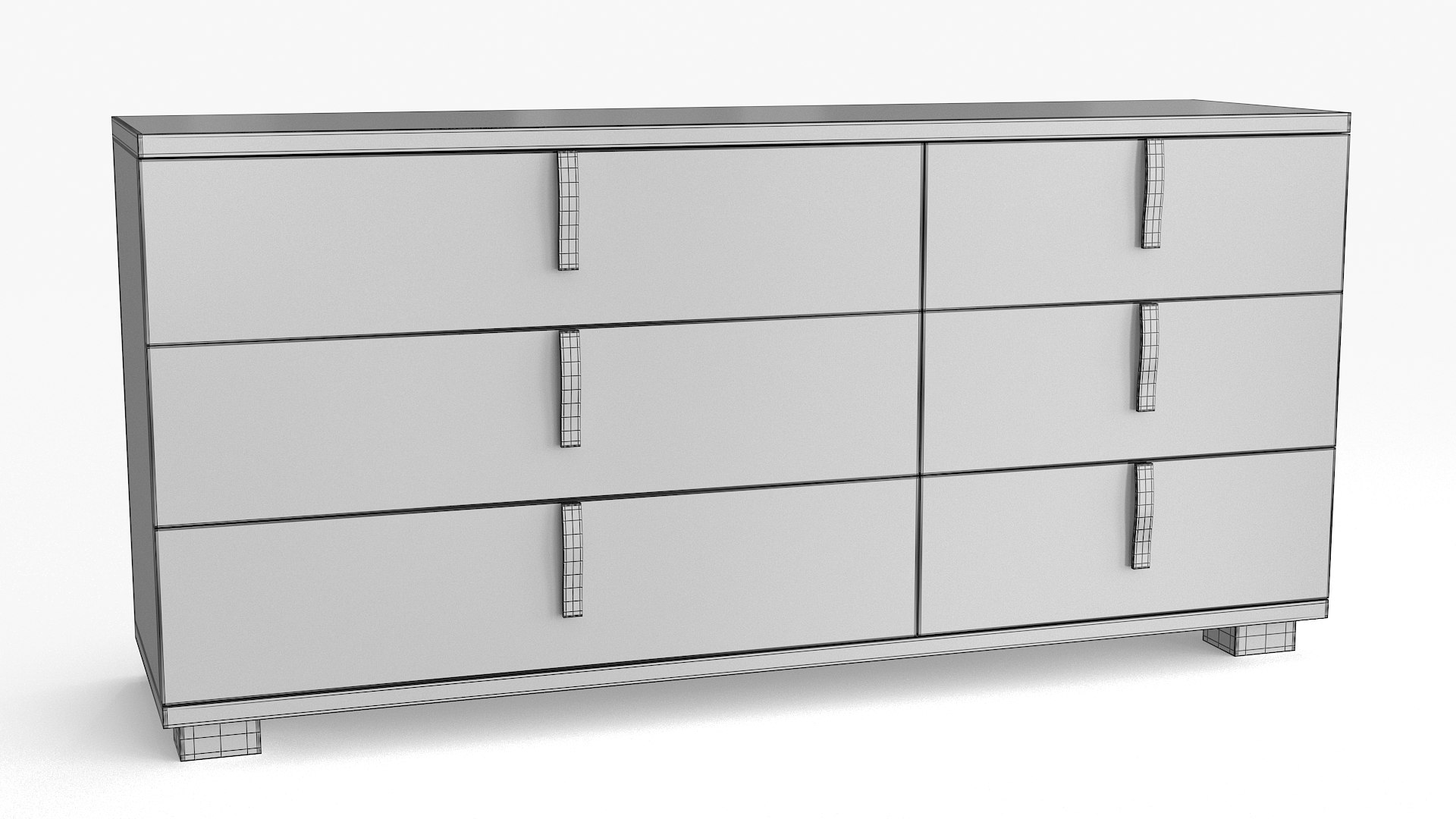 3D Model Nostle Double Dresser Gray - TurboSquid 2386889