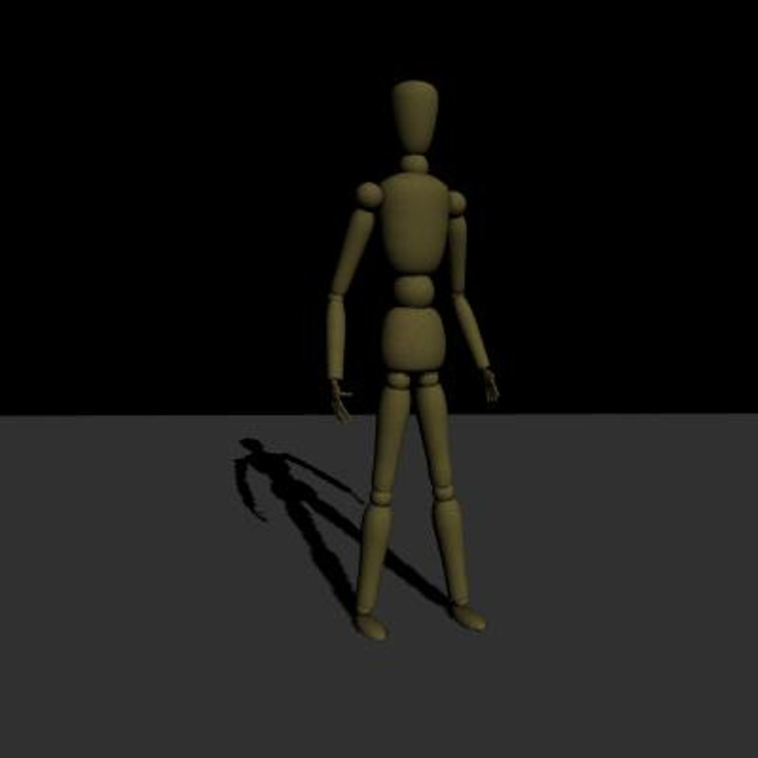 Simple Wooden Man 3d Model