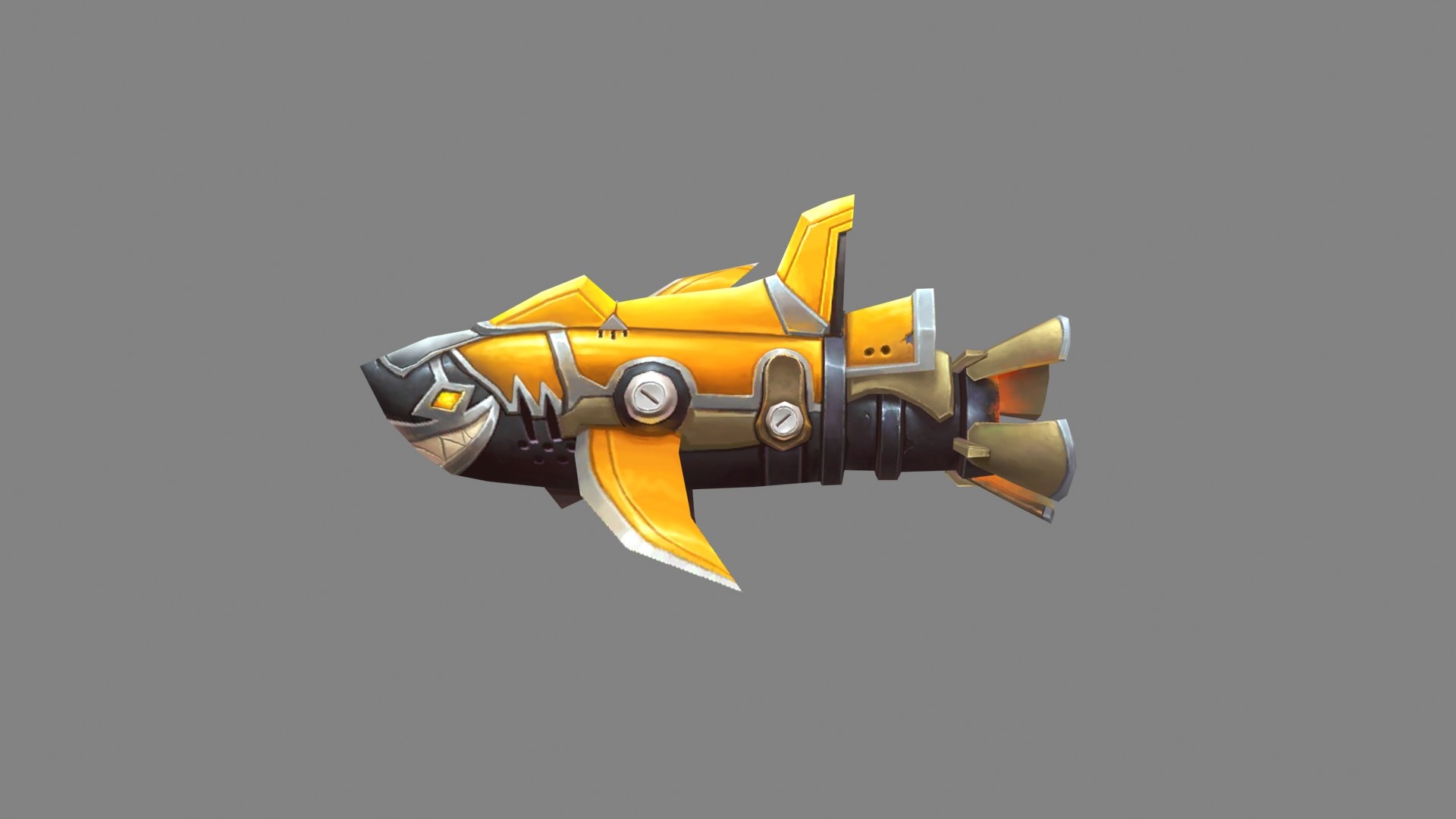 Cartoon Shark Rocket Character Model - TurboSquid 2269663