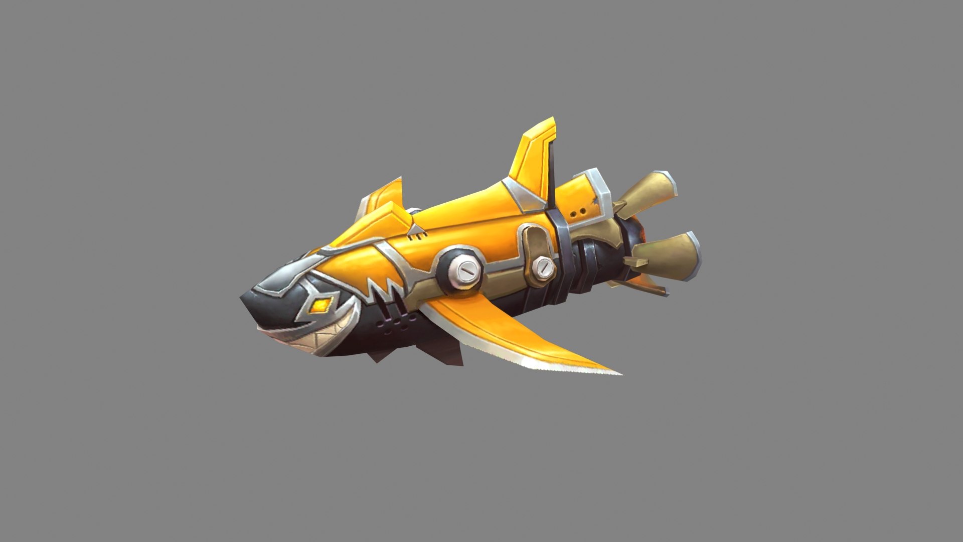 Cartoon Shark Rocket Character Model - TurboSquid 2269663