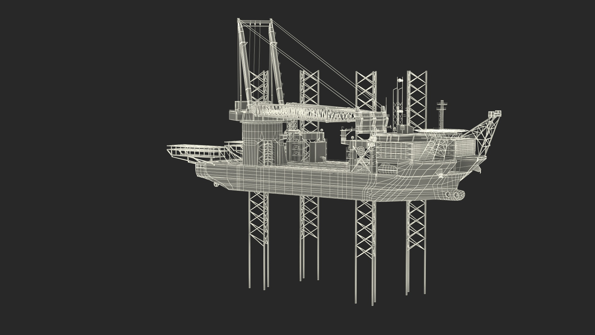 Self-Lifting Floating Construction Vessel 3D - TurboSquid 2237718