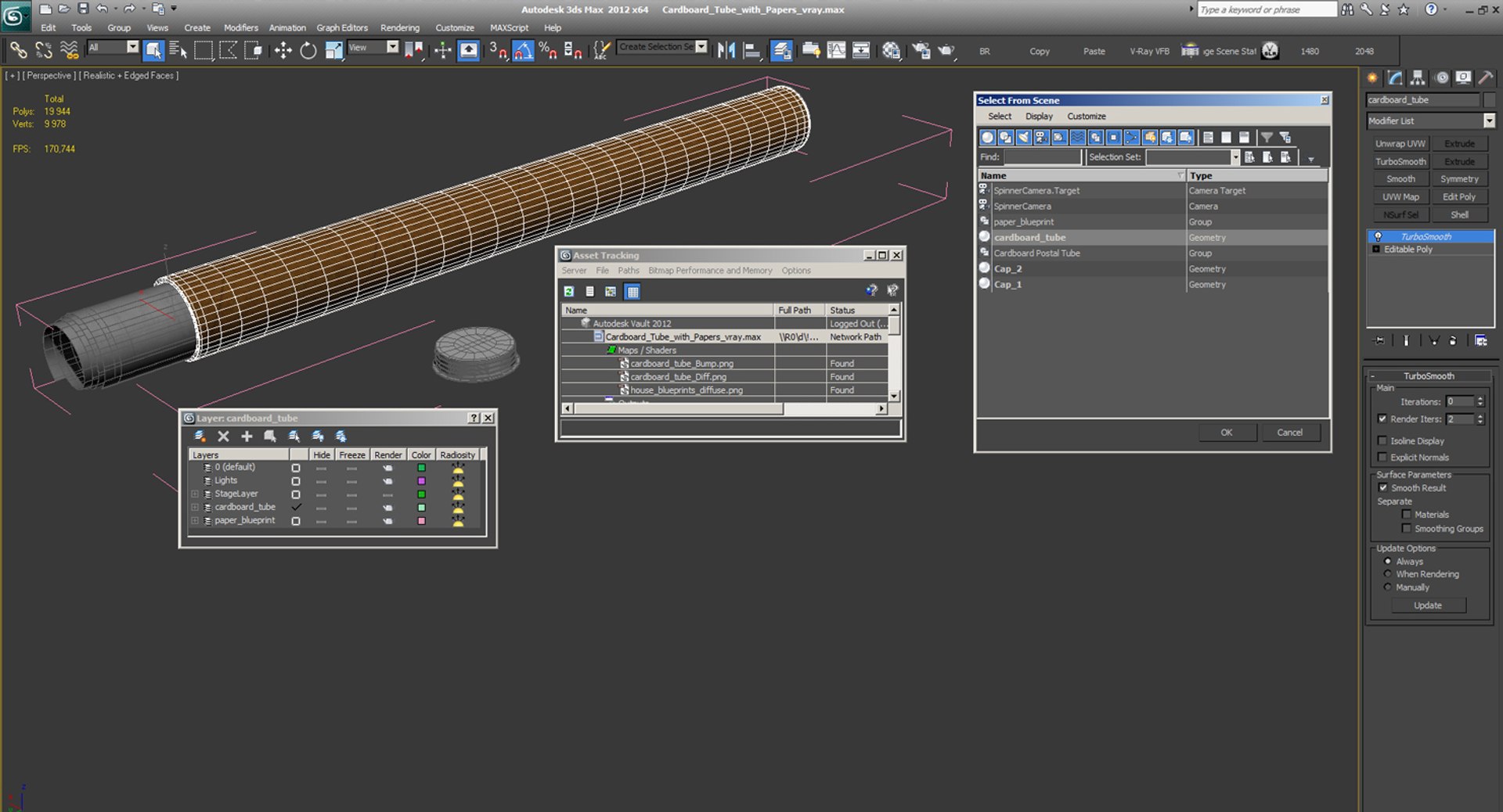 Cardboard Tube Papers 3D Model - TurboSquid 1283810
