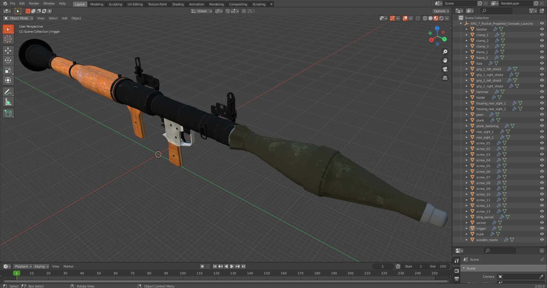 3D RPG-7 Rocket Propelled Grenade Launcher - TurboSquid 2206097