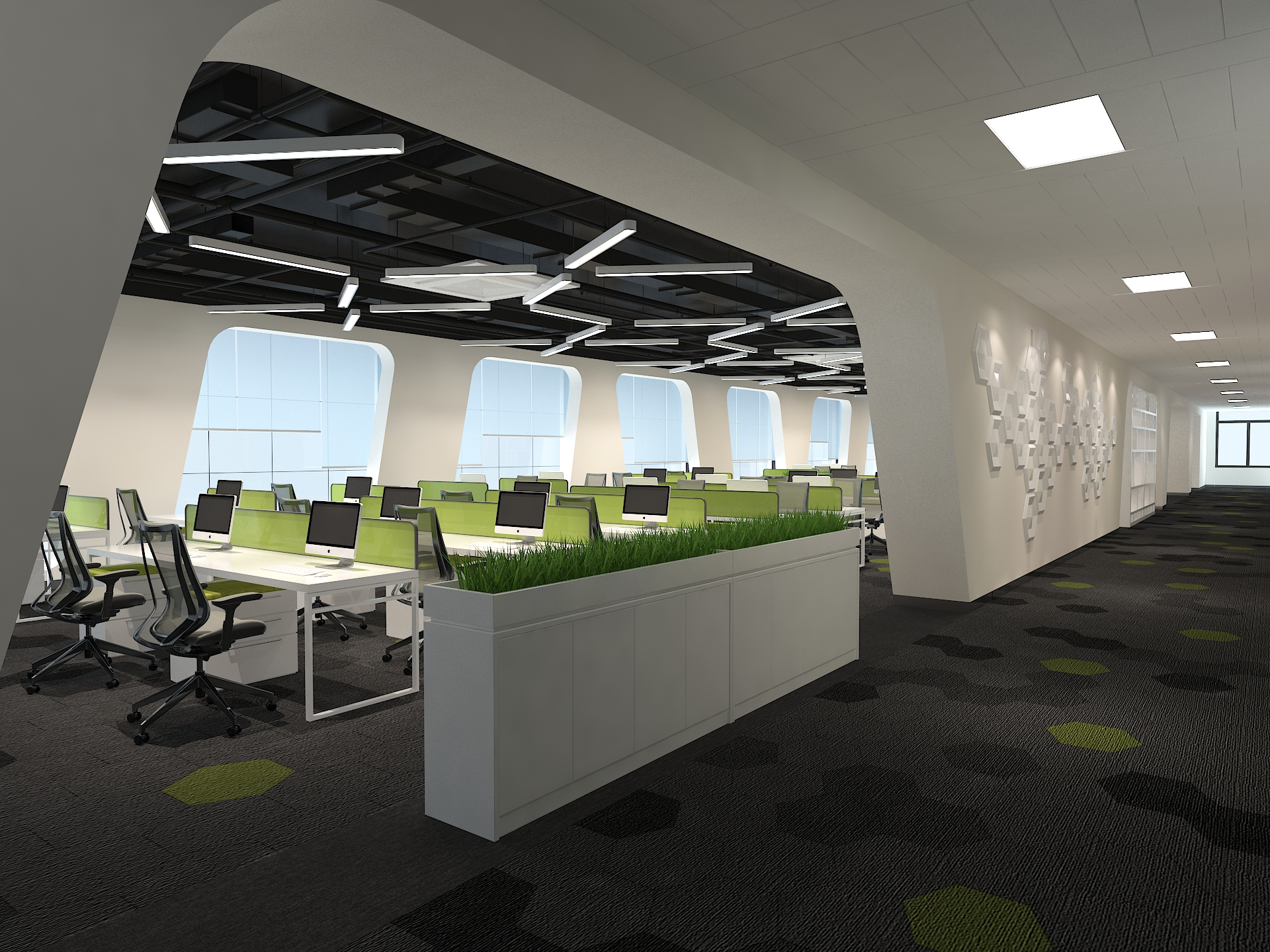 Open-Space-Büroeinrichtung 3D-Modell - TurboSquid 1710242