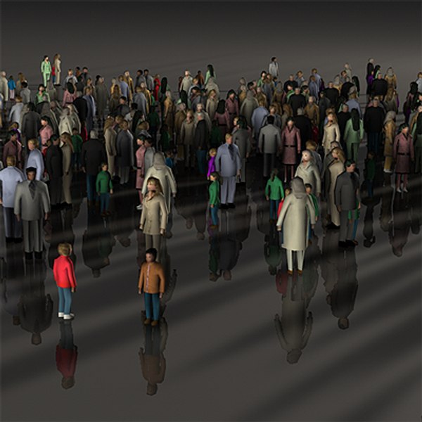 3d model of human crowd