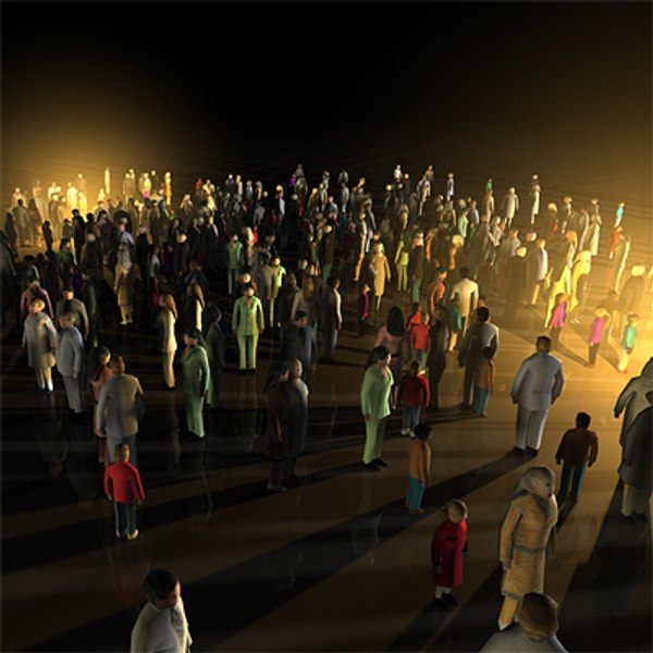 3d model of human crowd