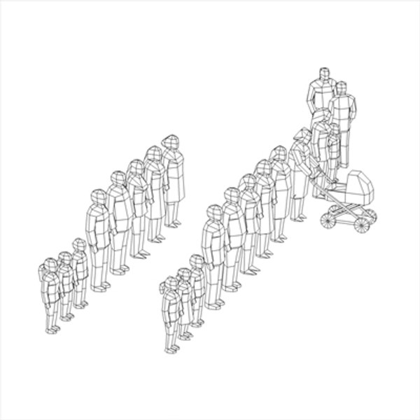 3d model of human crowd