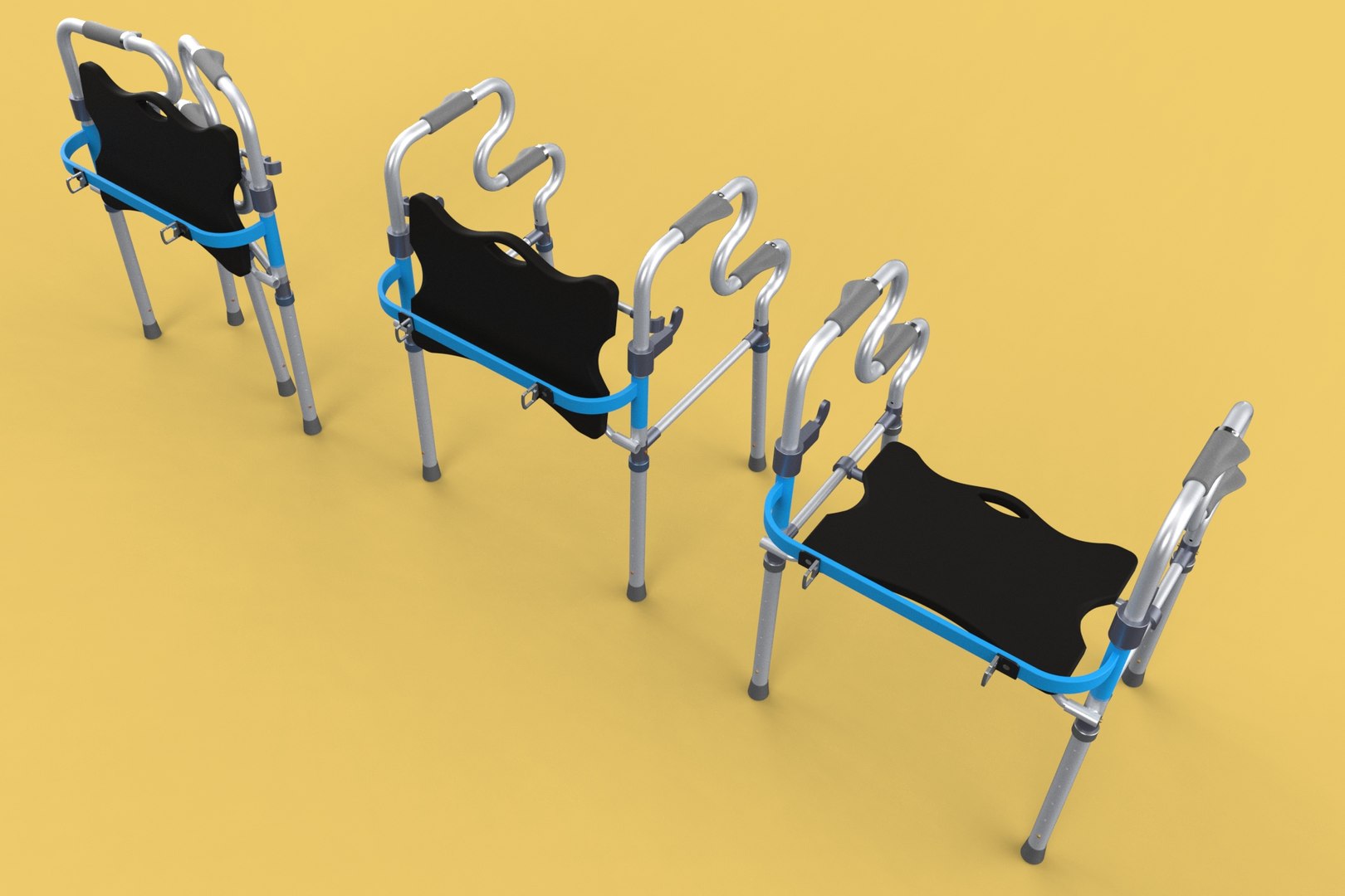 3D FOLDABLE WALKER SEAT FOLDING WALKING FRAME CHAIR STANDING AID Model - TurboSquid 2346691