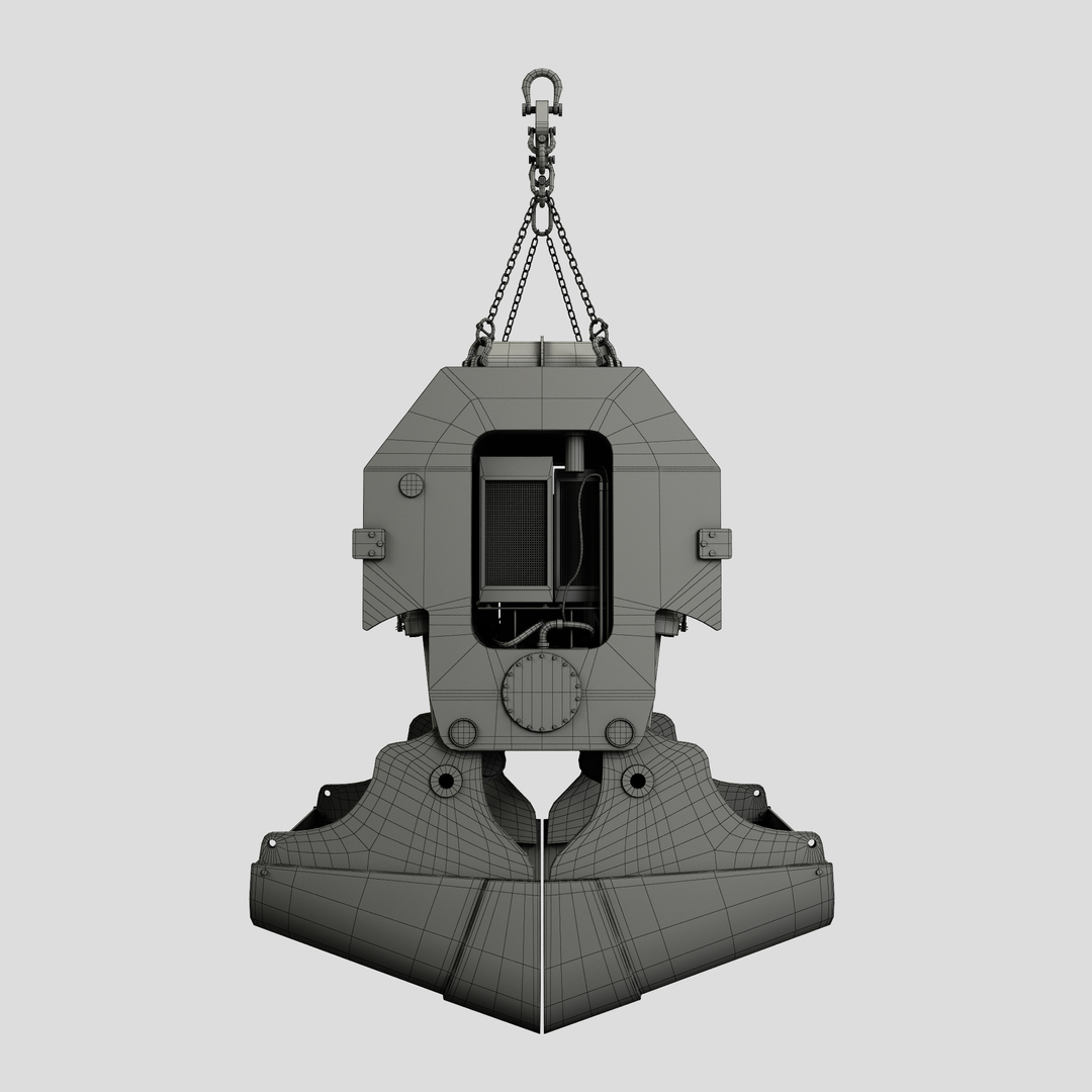 clamshel graber 3d model