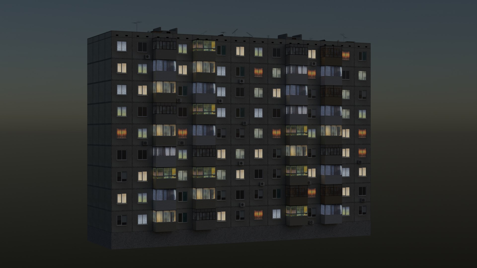 Soviet Panel Appartment Building With Two Entrances 3D - TurboSquid 2192529