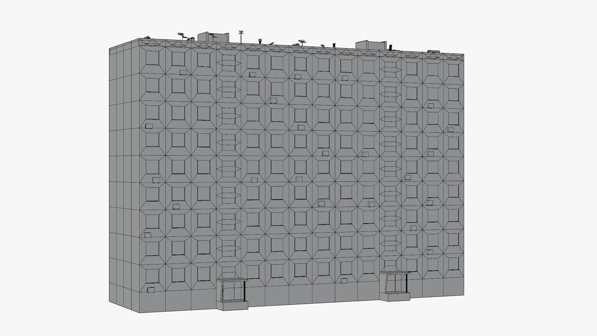 Soviet Panel Appartment Building With Two Entrances 3D - TurboSquid 2192529