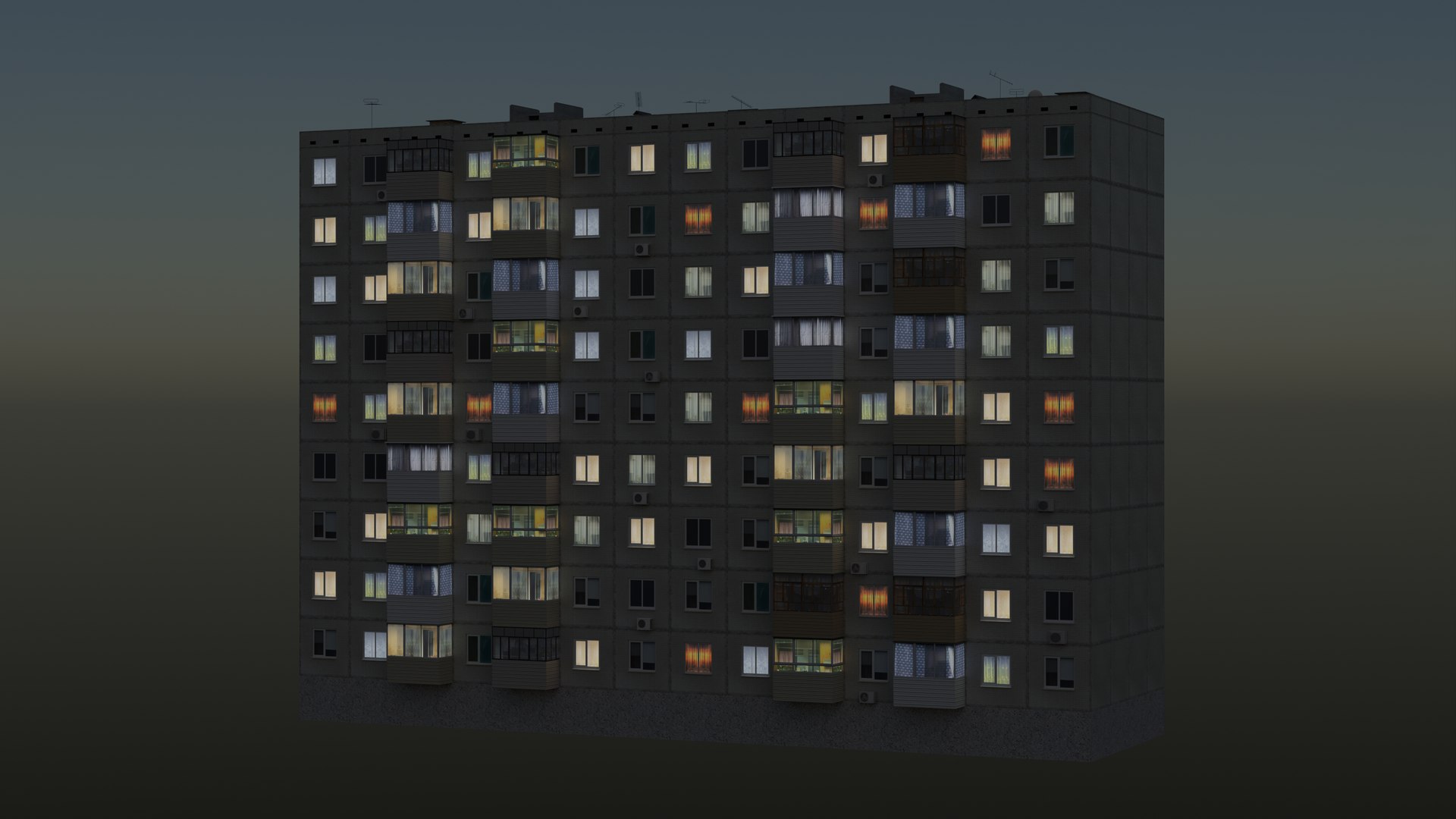 Soviet Panel Appartment Building With Two Entrances 3D - TurboSquid 2192529