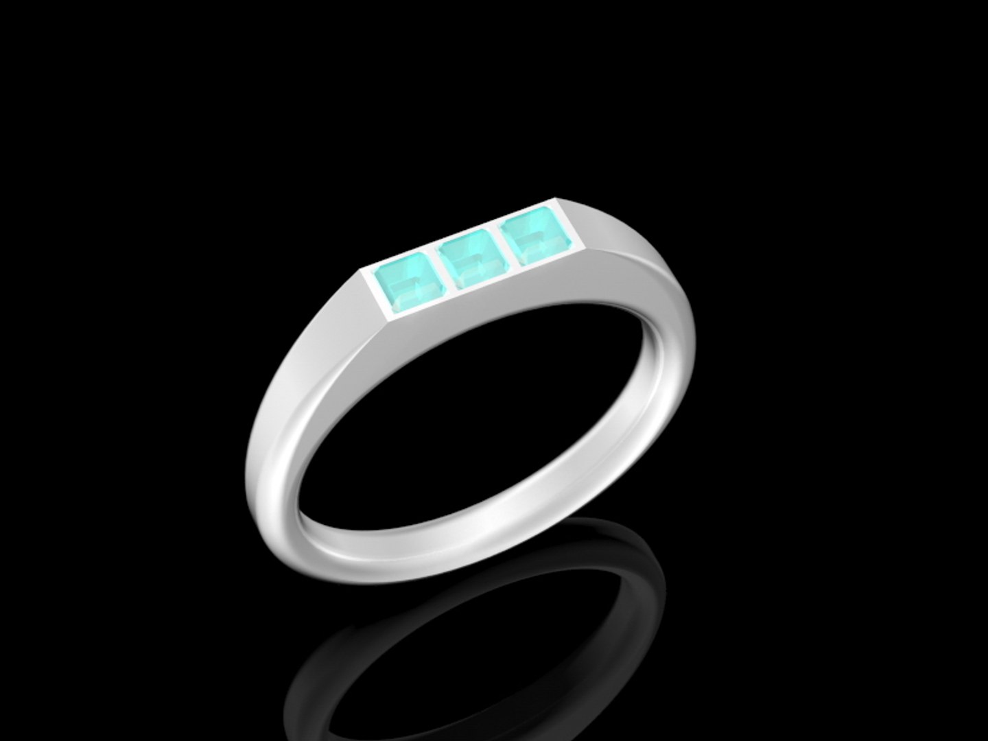 3d silver ring model