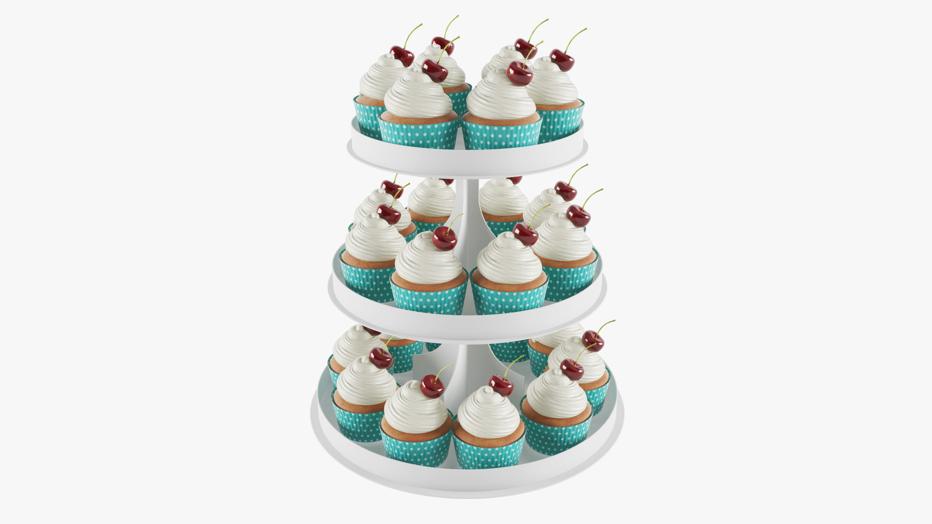 3D Cupcakes On Cake Stand 02 - TurboSquid 2504700