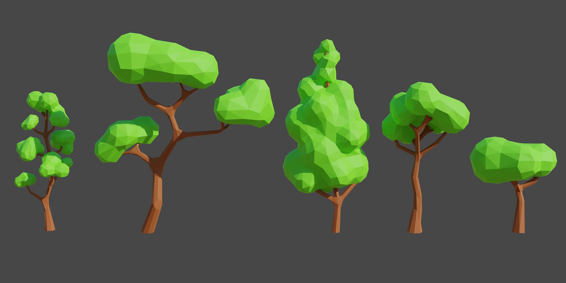 3D Low Poly Tree Pack model - TurboSquid 2118087