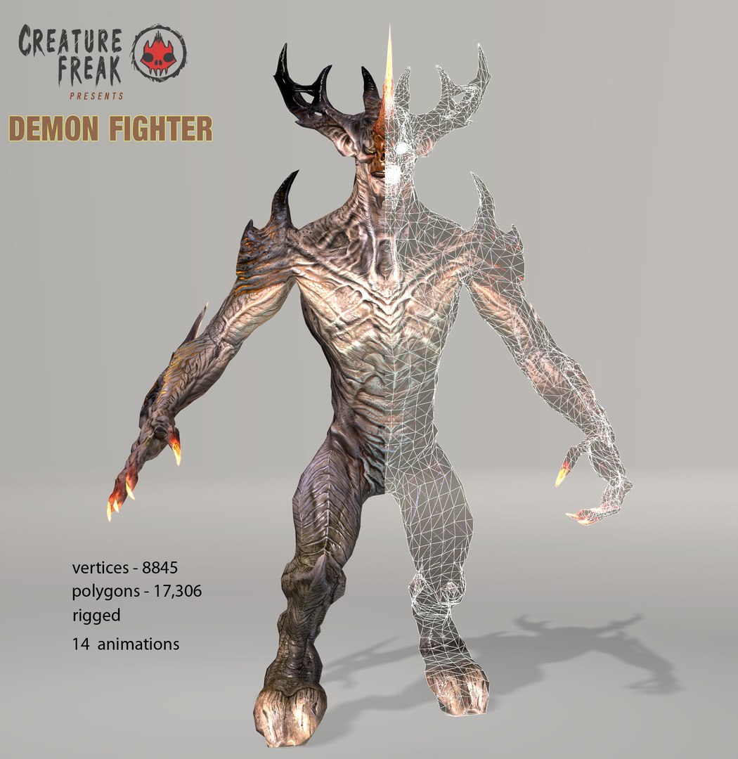 3d model demon fighter