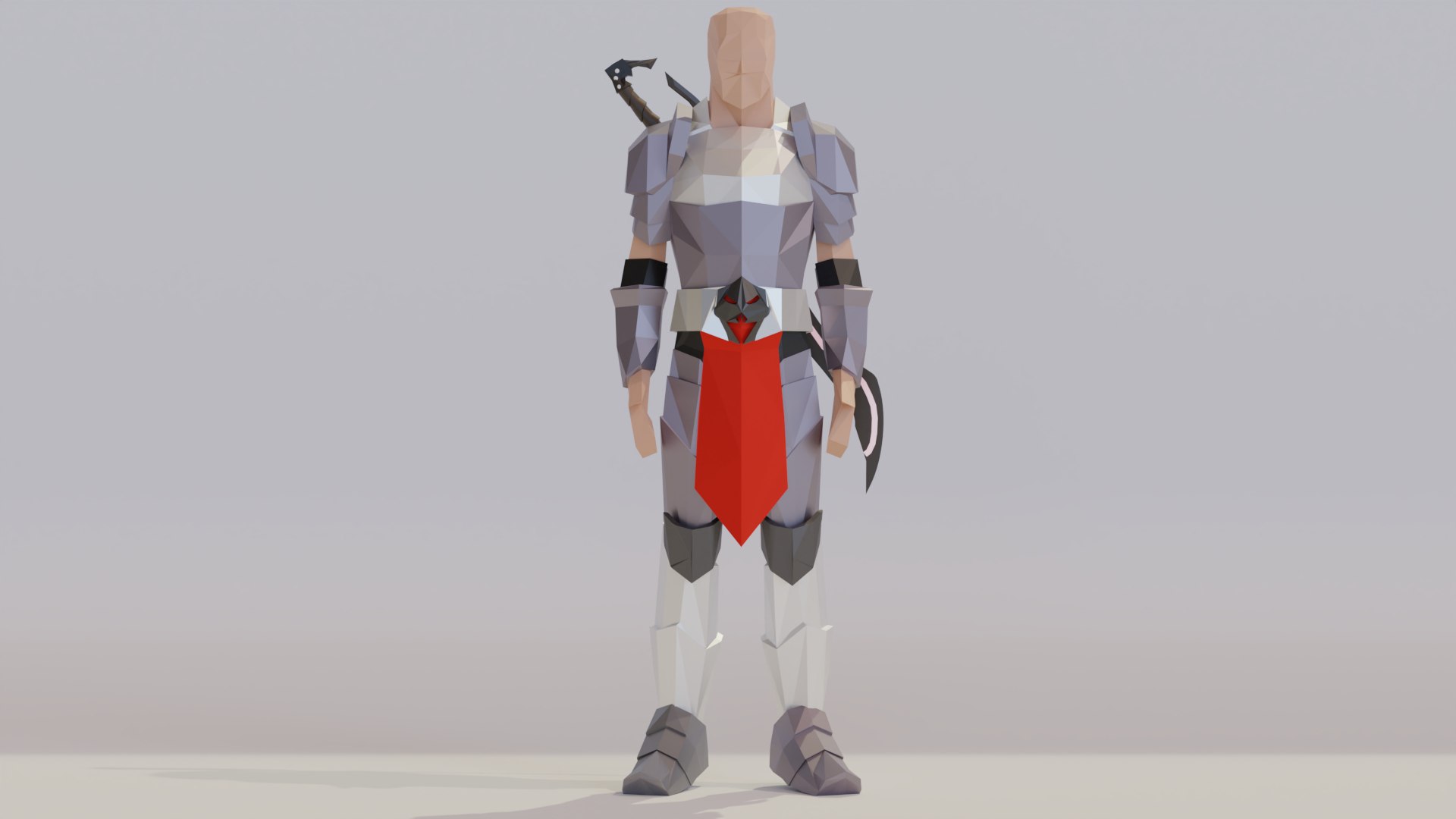 Low poly style Medieval Armored Character with Sword 3D model ...