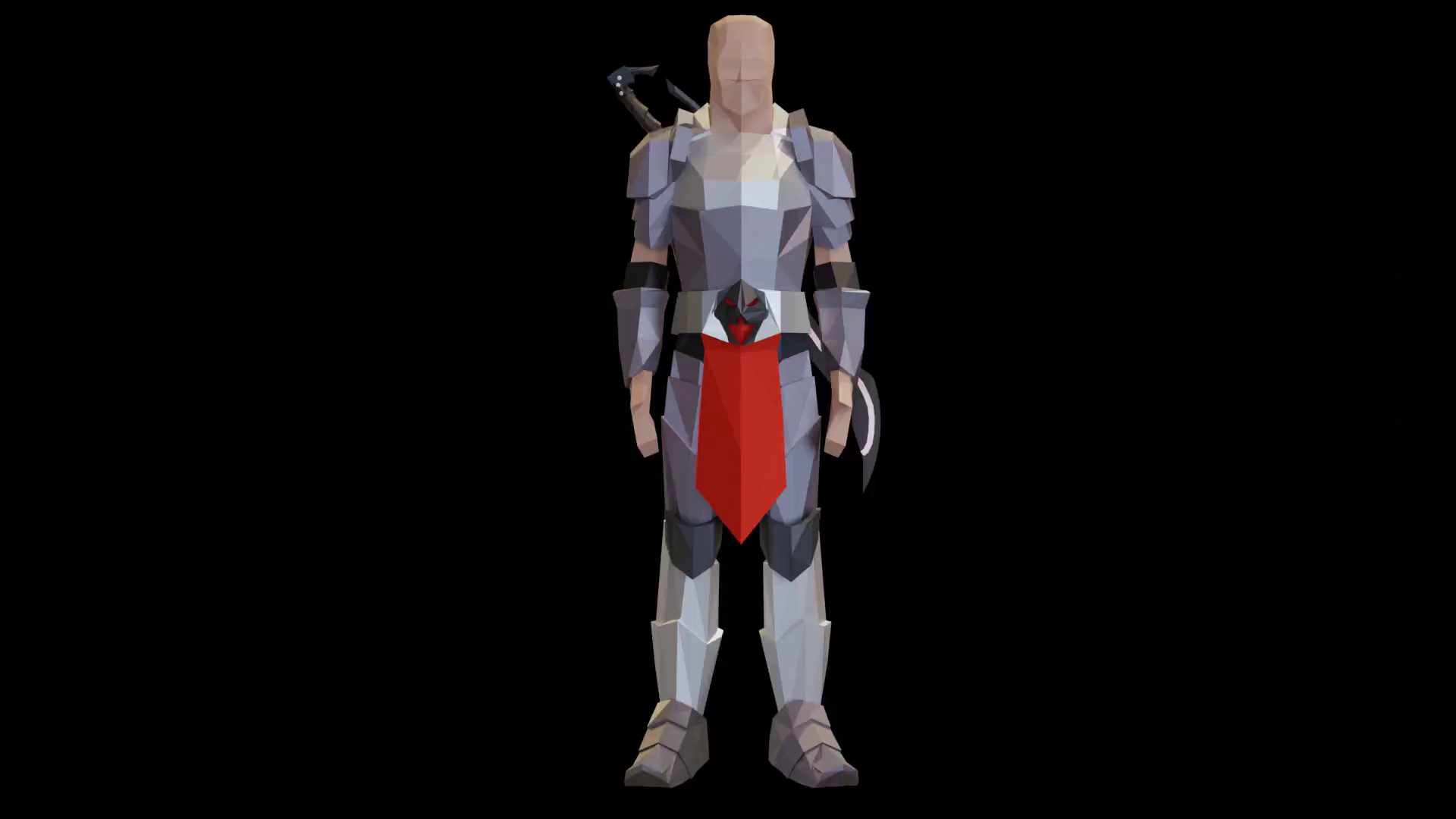 Low Poly Style Medieval Armored Character With Sword 3D Model ...