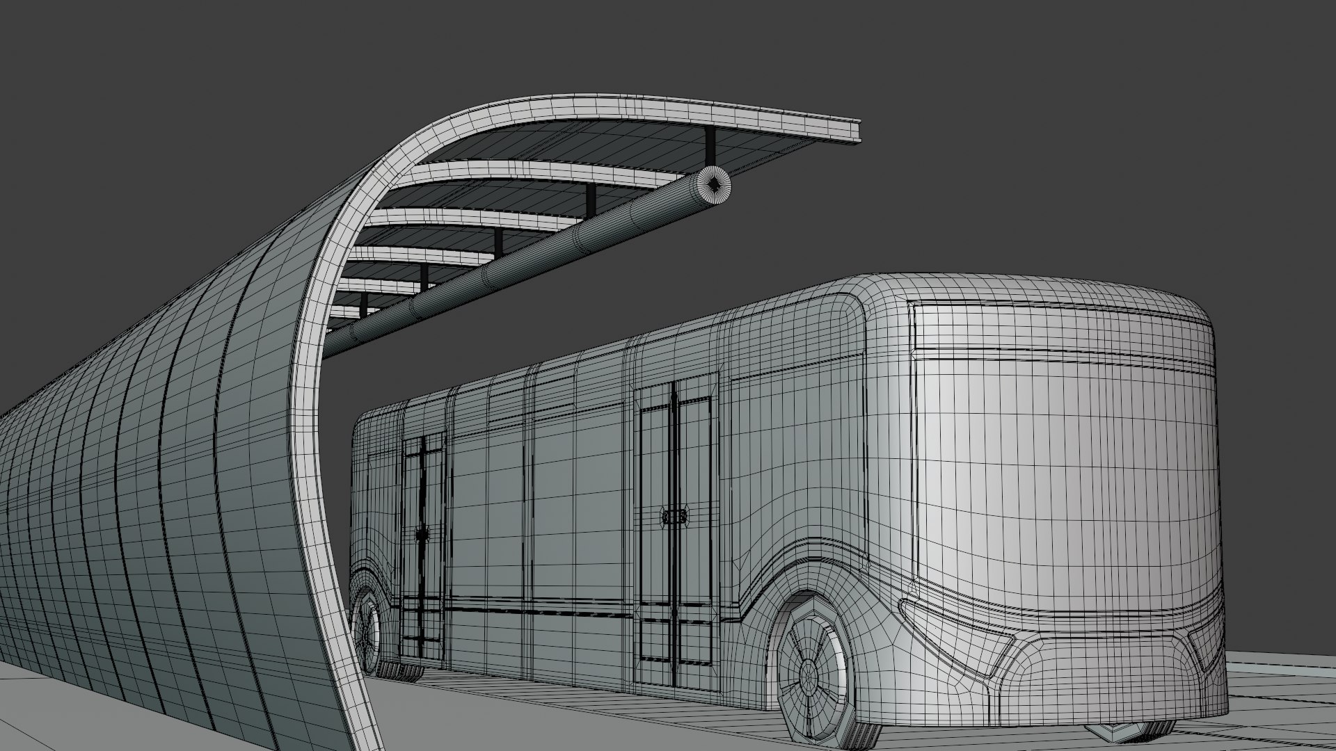Monorail And Bus Station II Model - TurboSquid 2190840