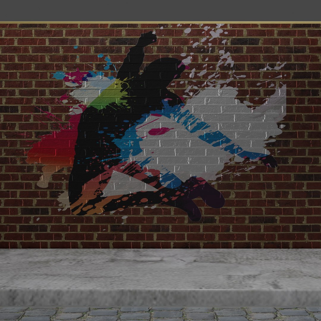 Wall with graffiti 3D model - TurboSquid 1953770