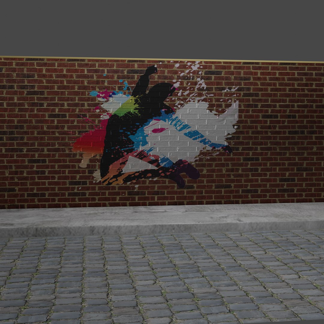 Wall with graffiti 3D model - TurboSquid 1953770