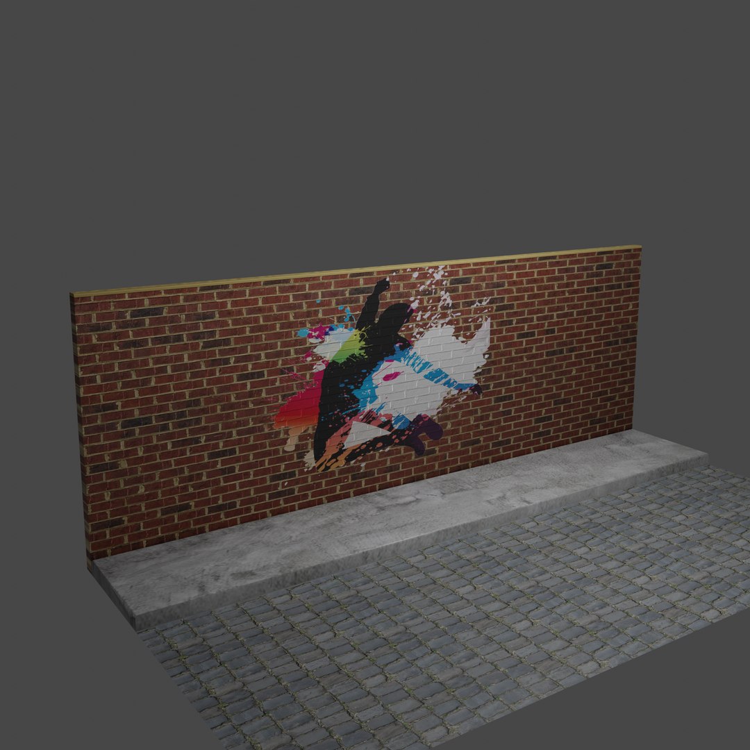 Wall with graffiti 3D model - TurboSquid 1953770