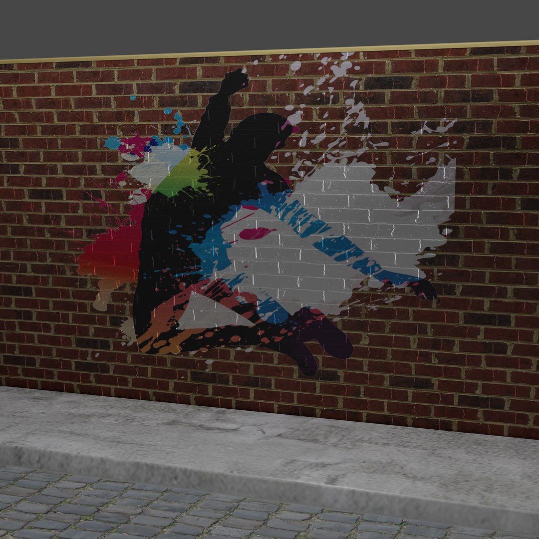 Wall with graffiti 3D model - TurboSquid 1953770