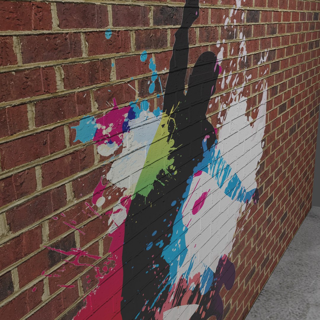 Wall with graffiti 3D model - TurboSquid 1953770