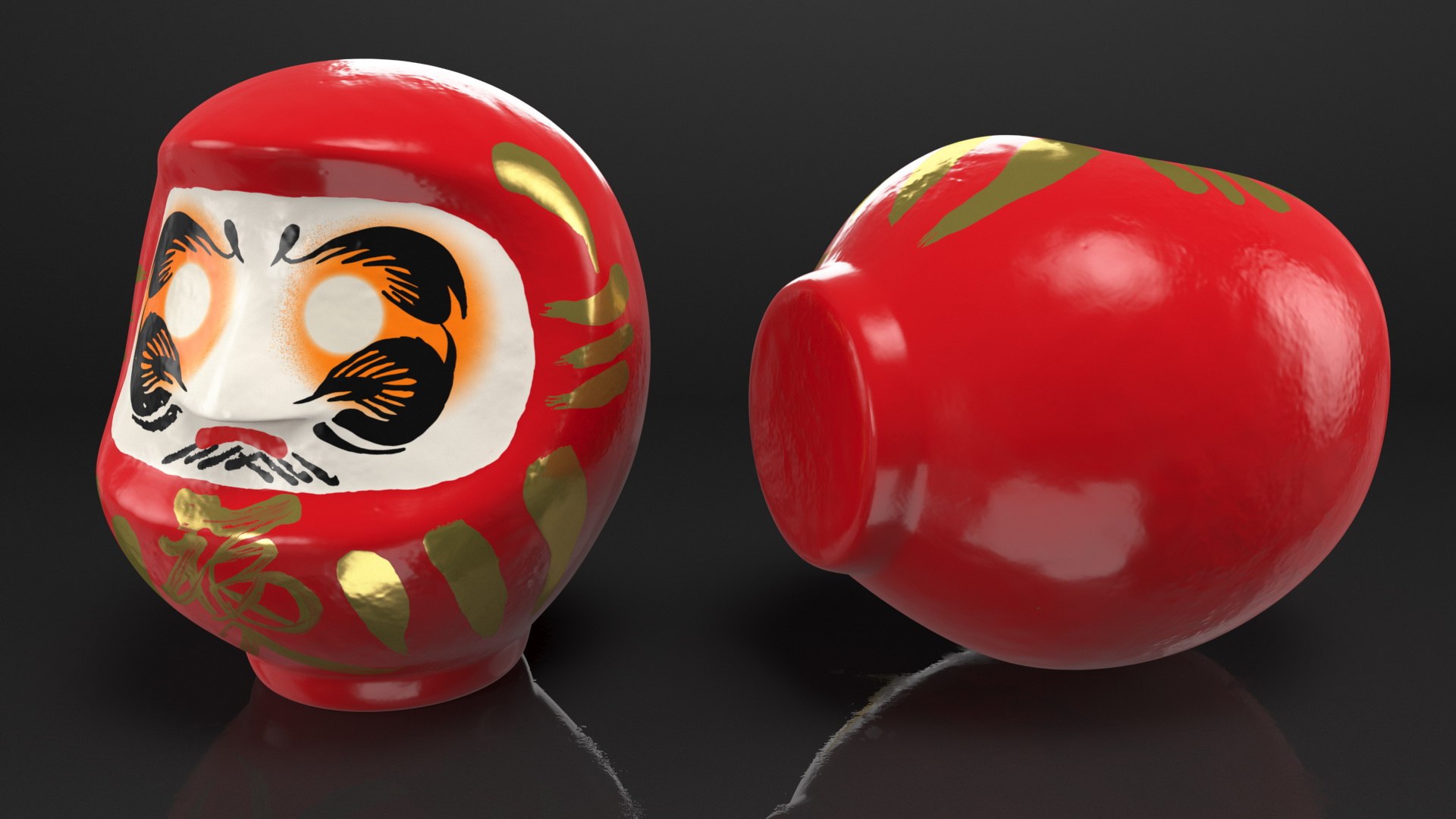 Traditional Japanese Daruma Doll Red 3D Model - TurboSquid 1759651