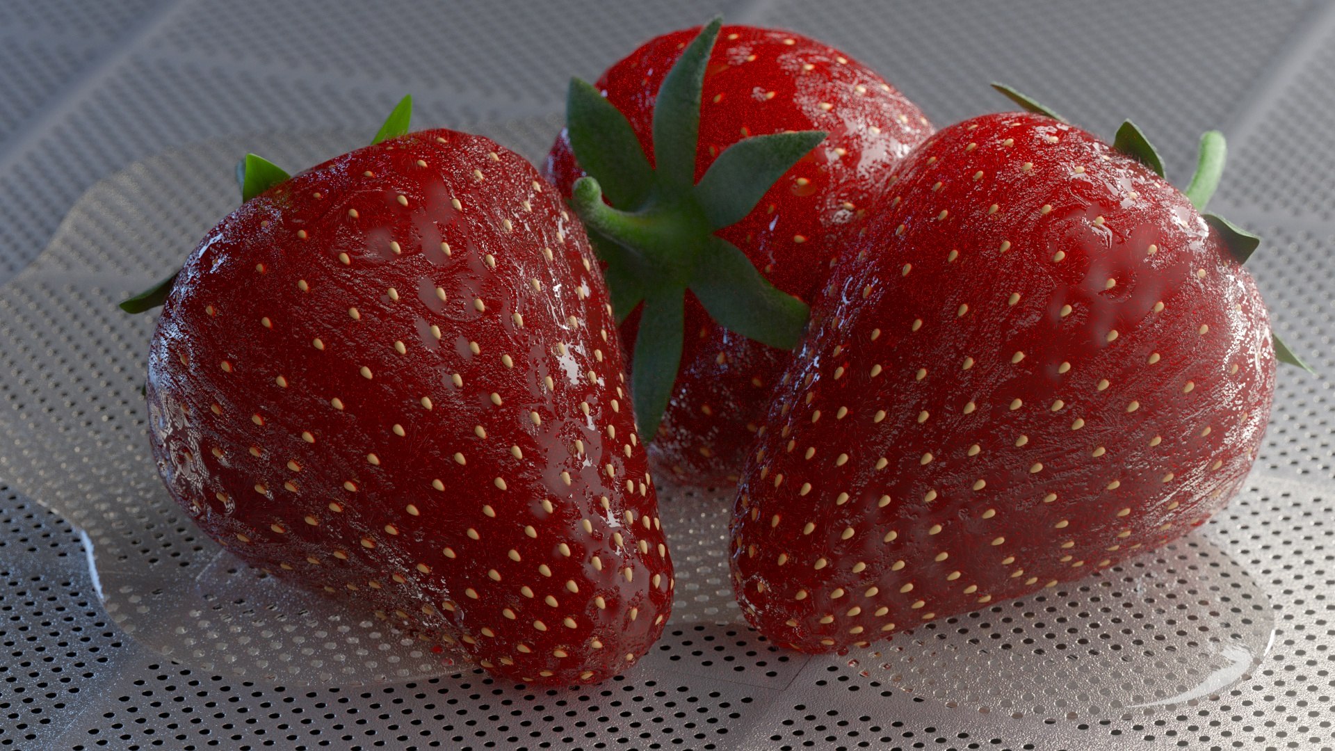 3D Model Strawberries Scene Redshift - TurboSquid 1695187