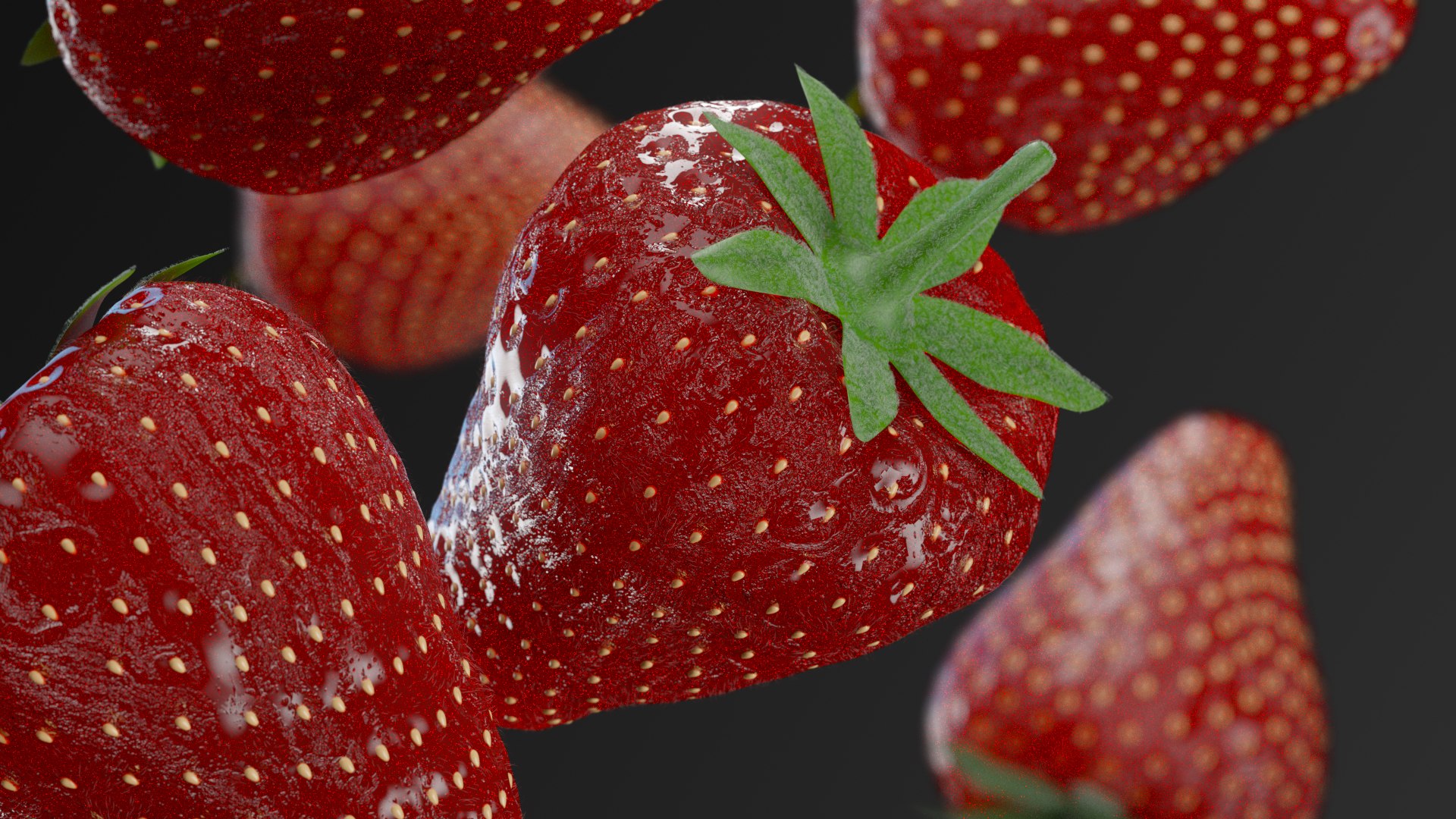 3D Model Strawberries Scene Redshift - TurboSquid 1695187