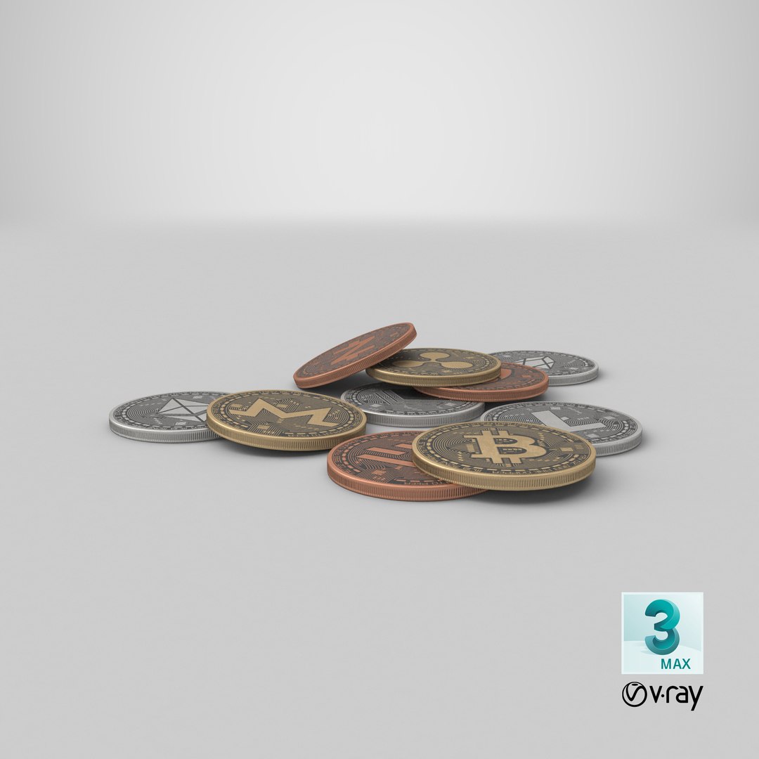 3D coins bitcoin eos - TurboSquid 1255048