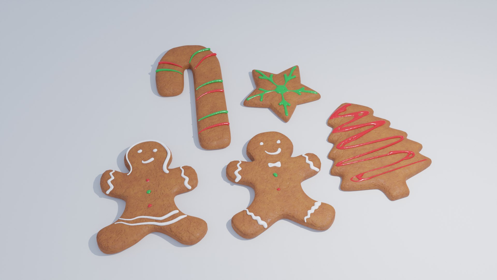 3D Model Gingerbread Cookies 4K And 2K - TurboSquid 1990019