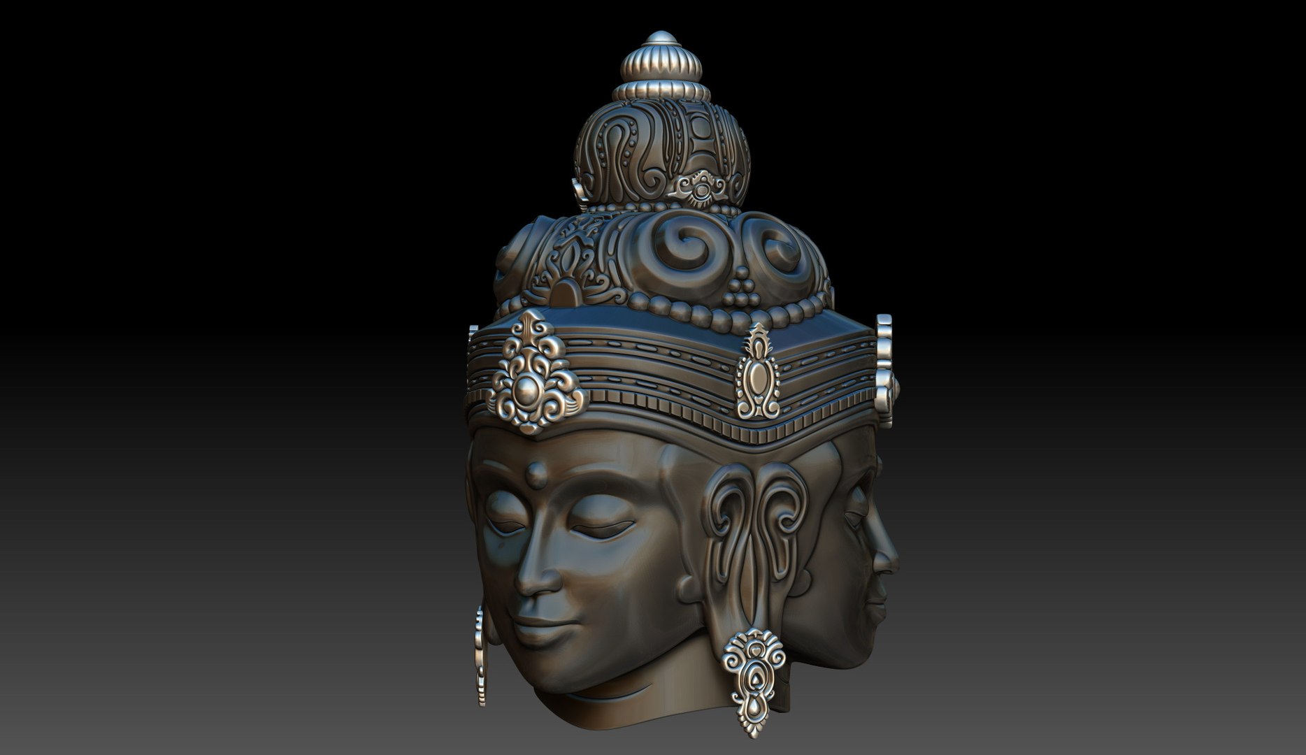3D Brahma Faces Statue - TurboSquid 1492209