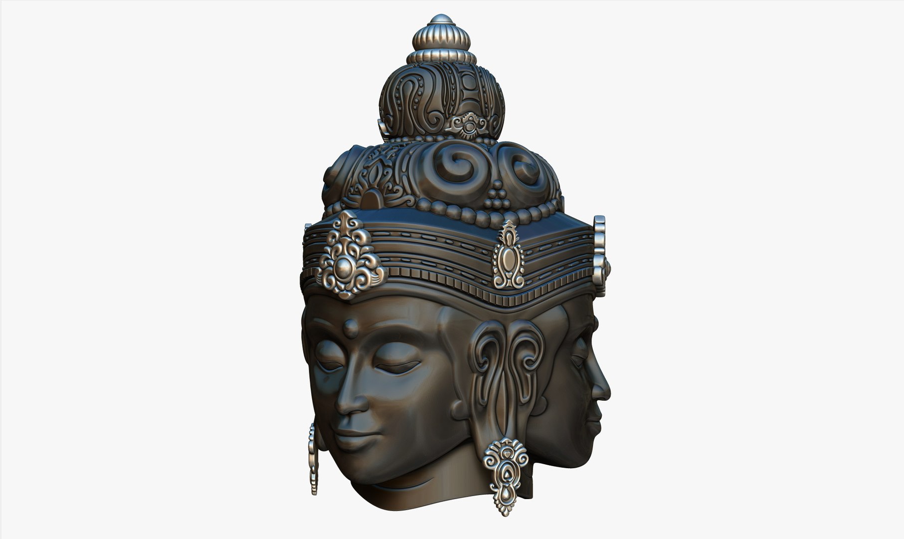 3D Brahma Faces Statue - TurboSquid 1492209