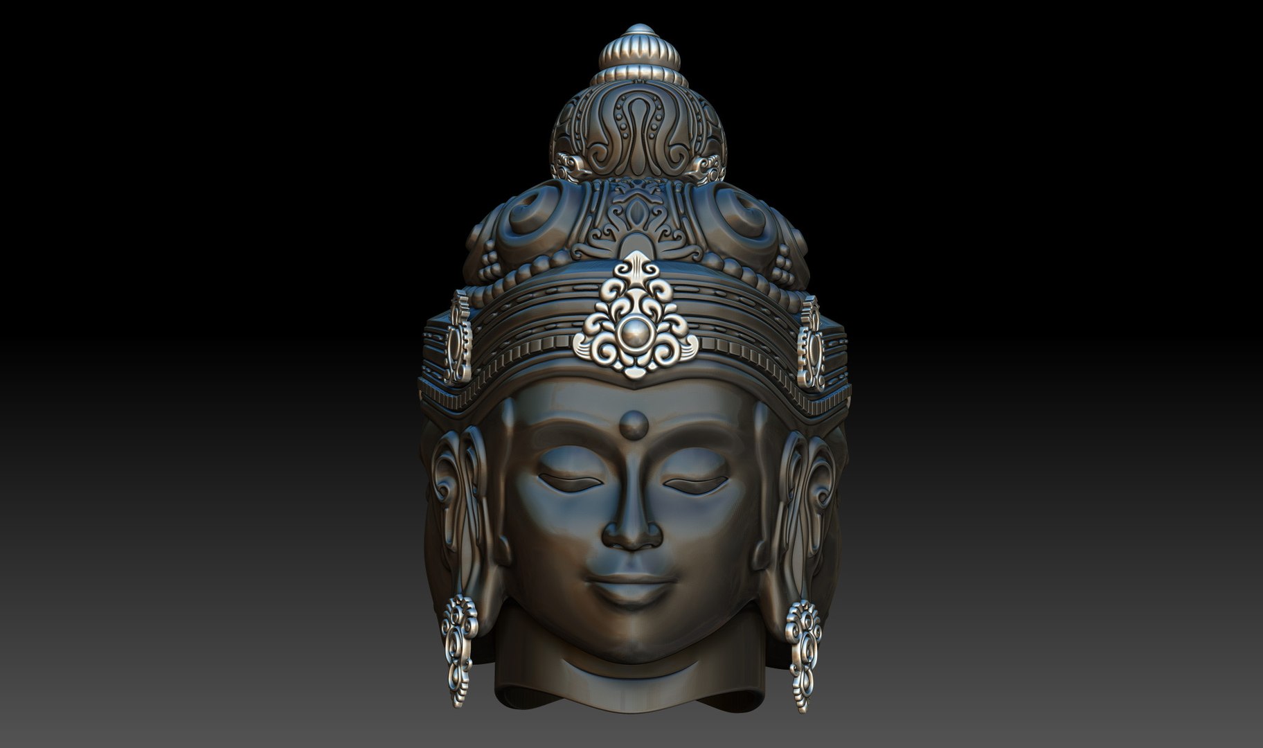 3D Brahma Faces Statue - TurboSquid 1492209