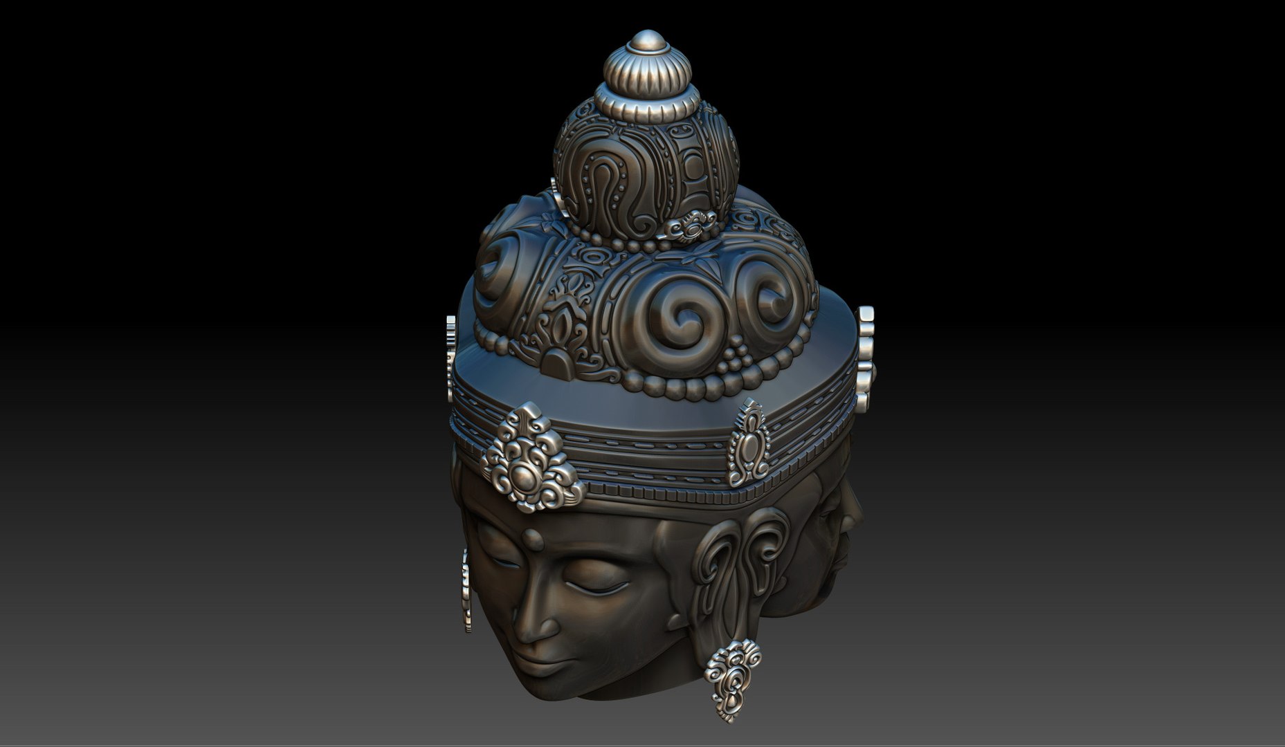 3D Brahma Faces Statue - TurboSquid 1492209