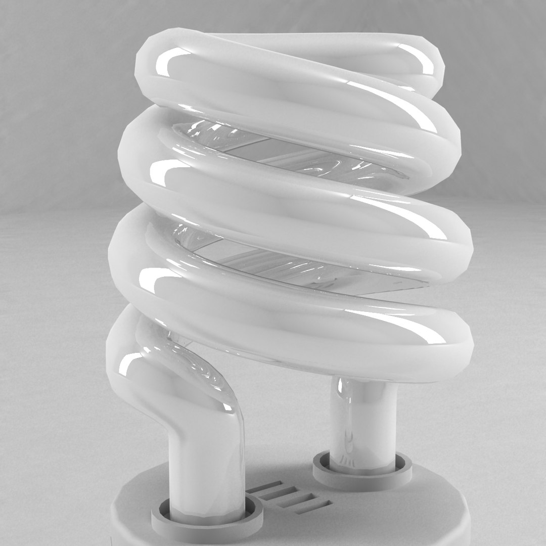 3d Model Bulbs Fluorescent Incandescent