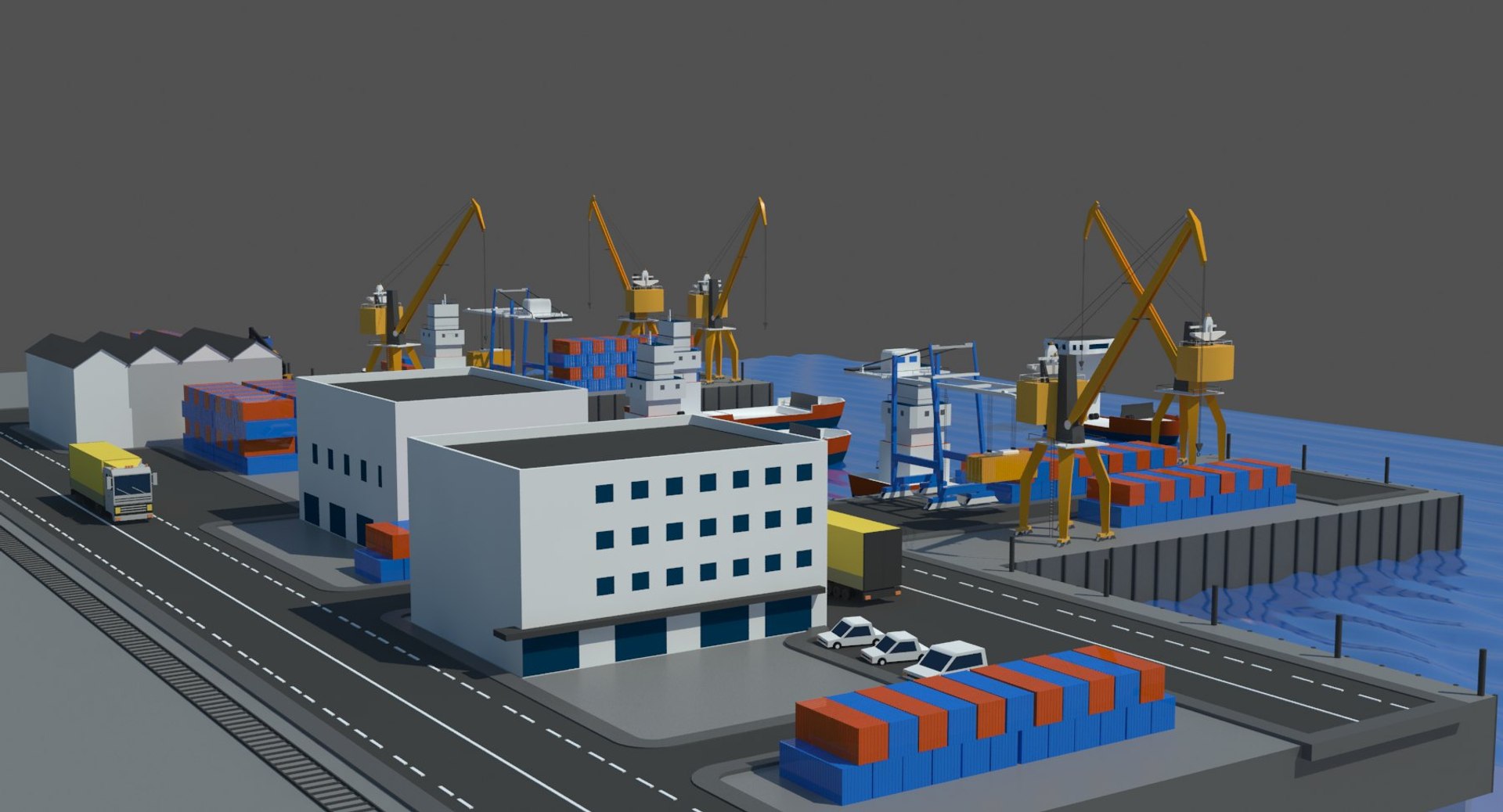 3D Port Scene - TurboSquid 1341584