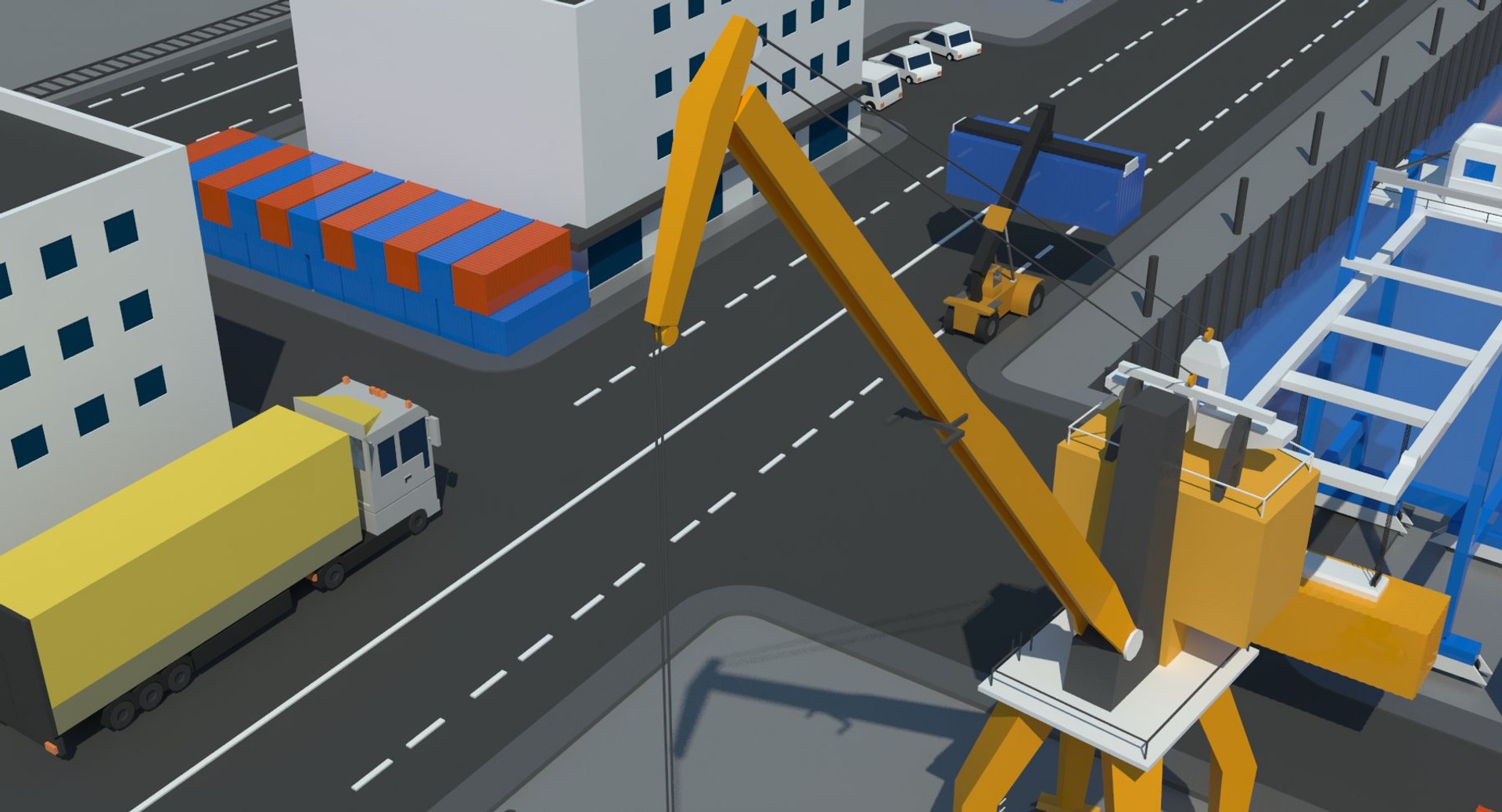 3D Port Scene - TurboSquid 1341584