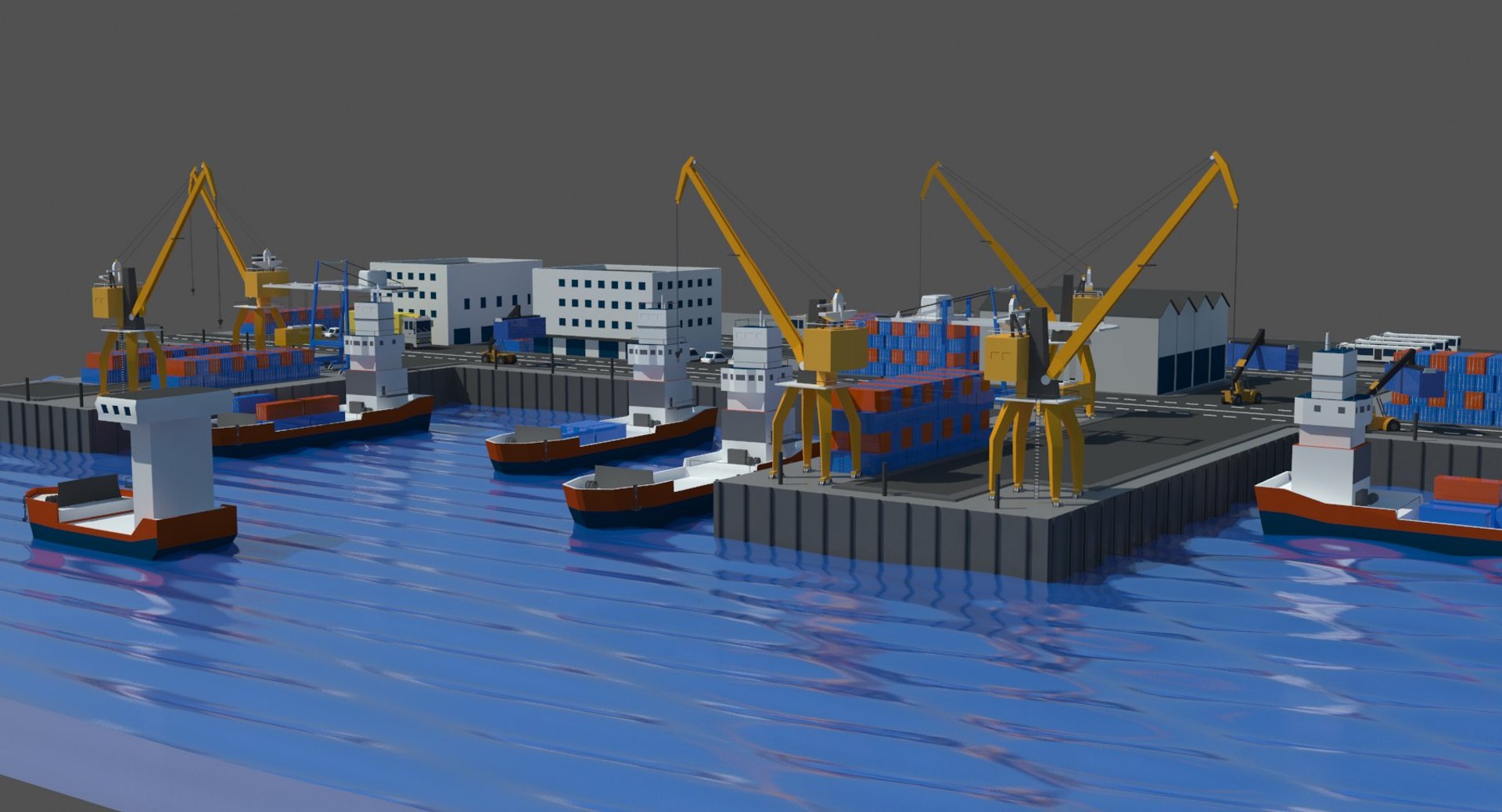 3D Port Scene - TurboSquid 1341584