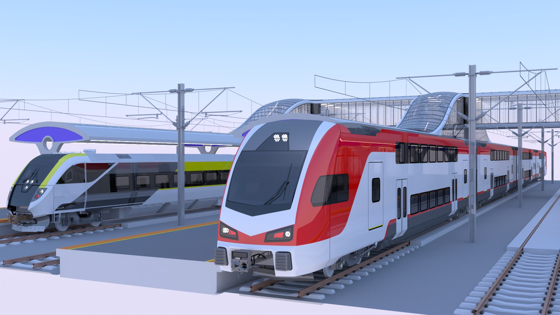 3D Stations With American Trains - TurboSquid 2302120
