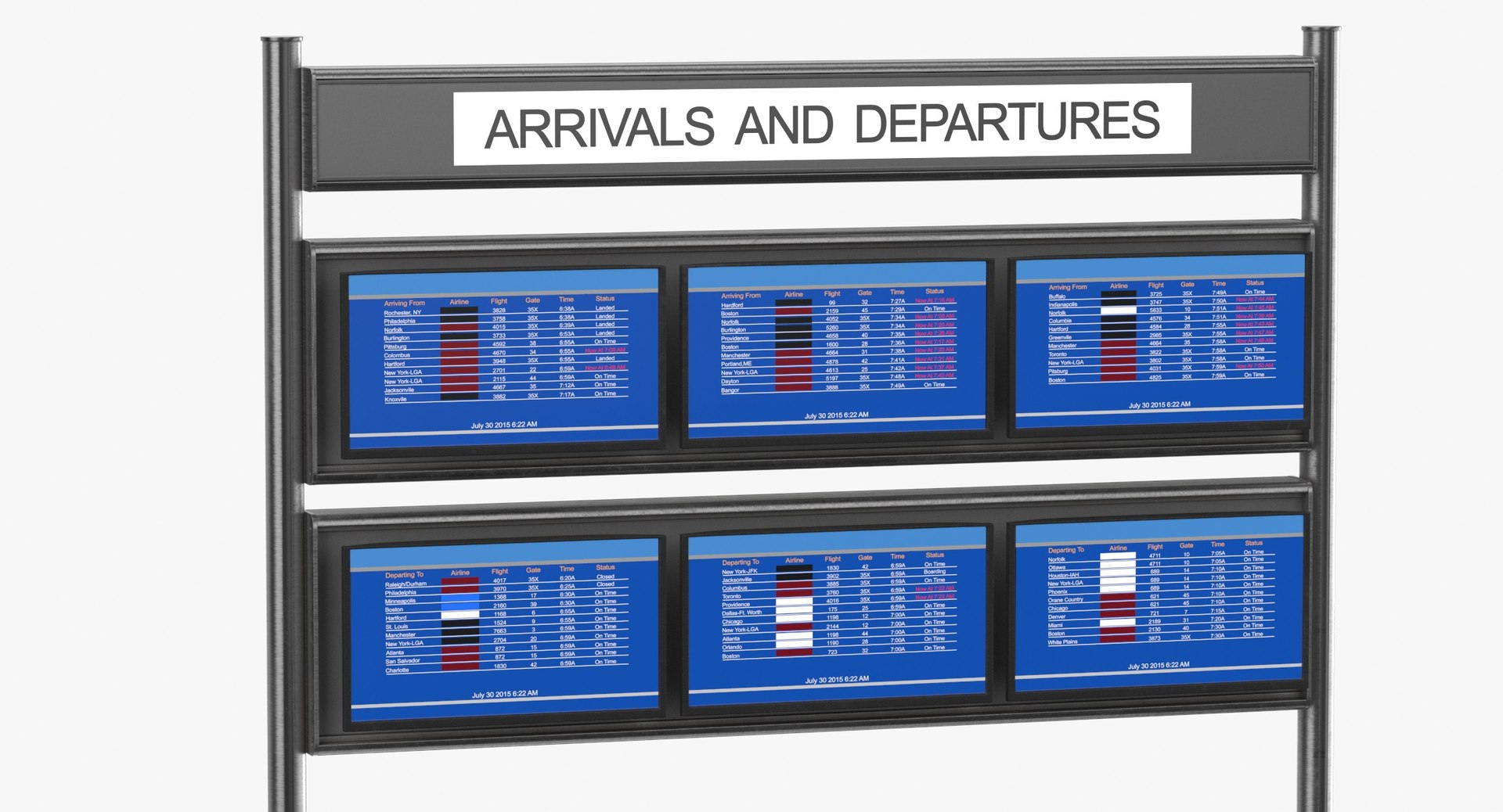 Departure Arrival Screens ON Or OFF Clean And Dirty 3D Model ...