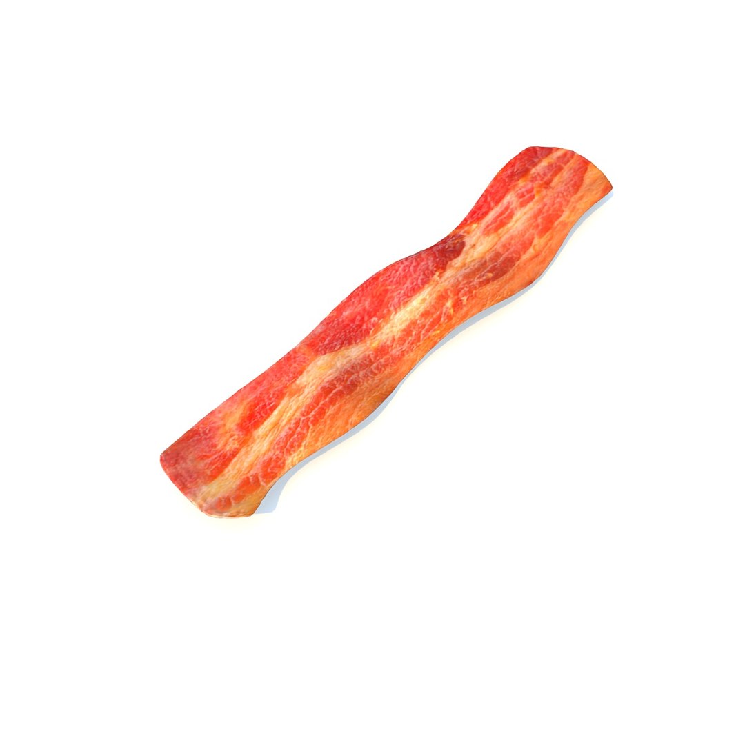 Realistic Fried Bacon 3d Model