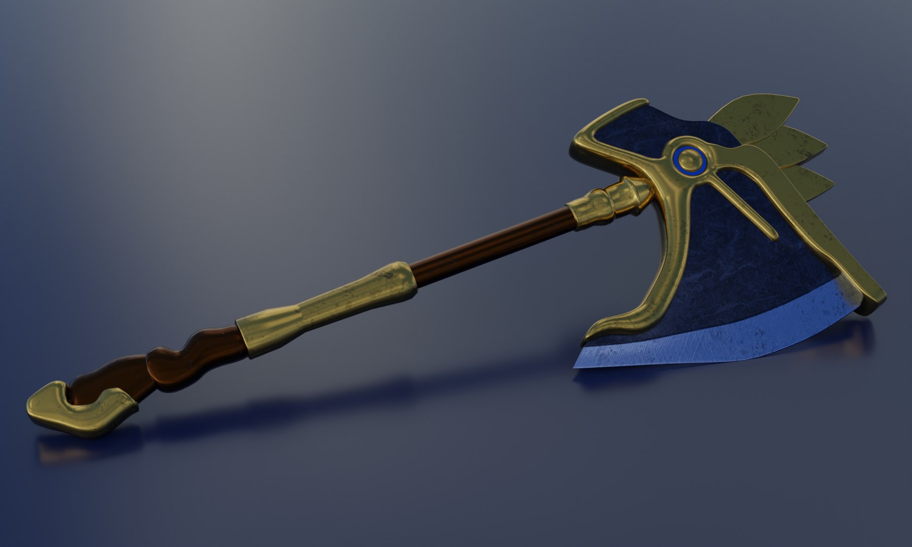 3D Fantasy Axe Battle Weapon PBR Model - TurboSquid 1996078