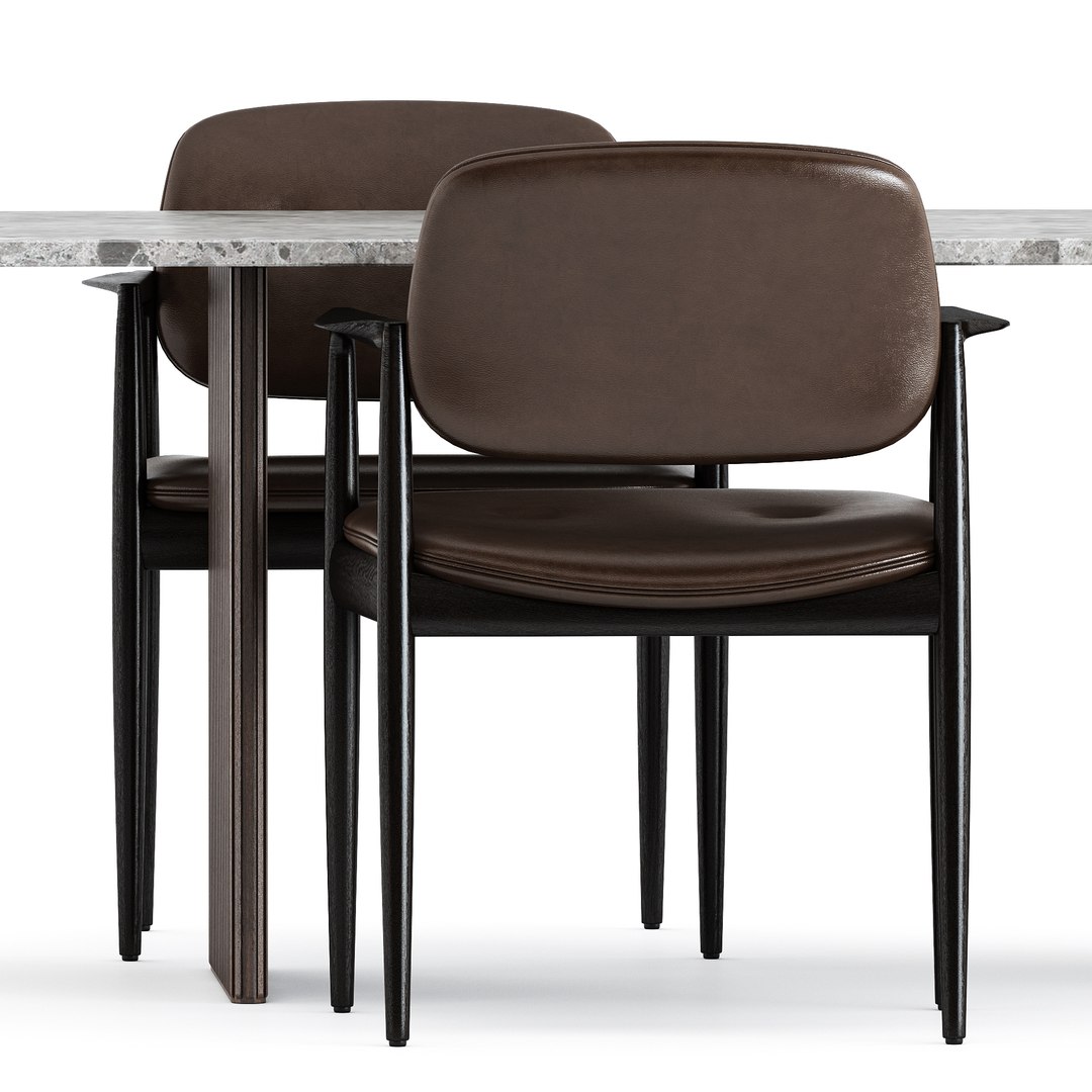 Yoko Cord Outdoor Dining Chair And Cabin Square Table 3D - TurboSquid ...