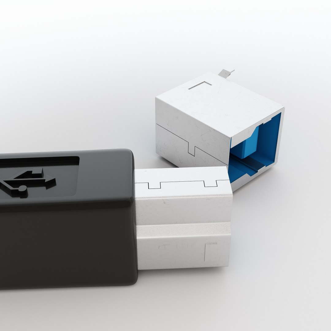 3d model usb connectors pack